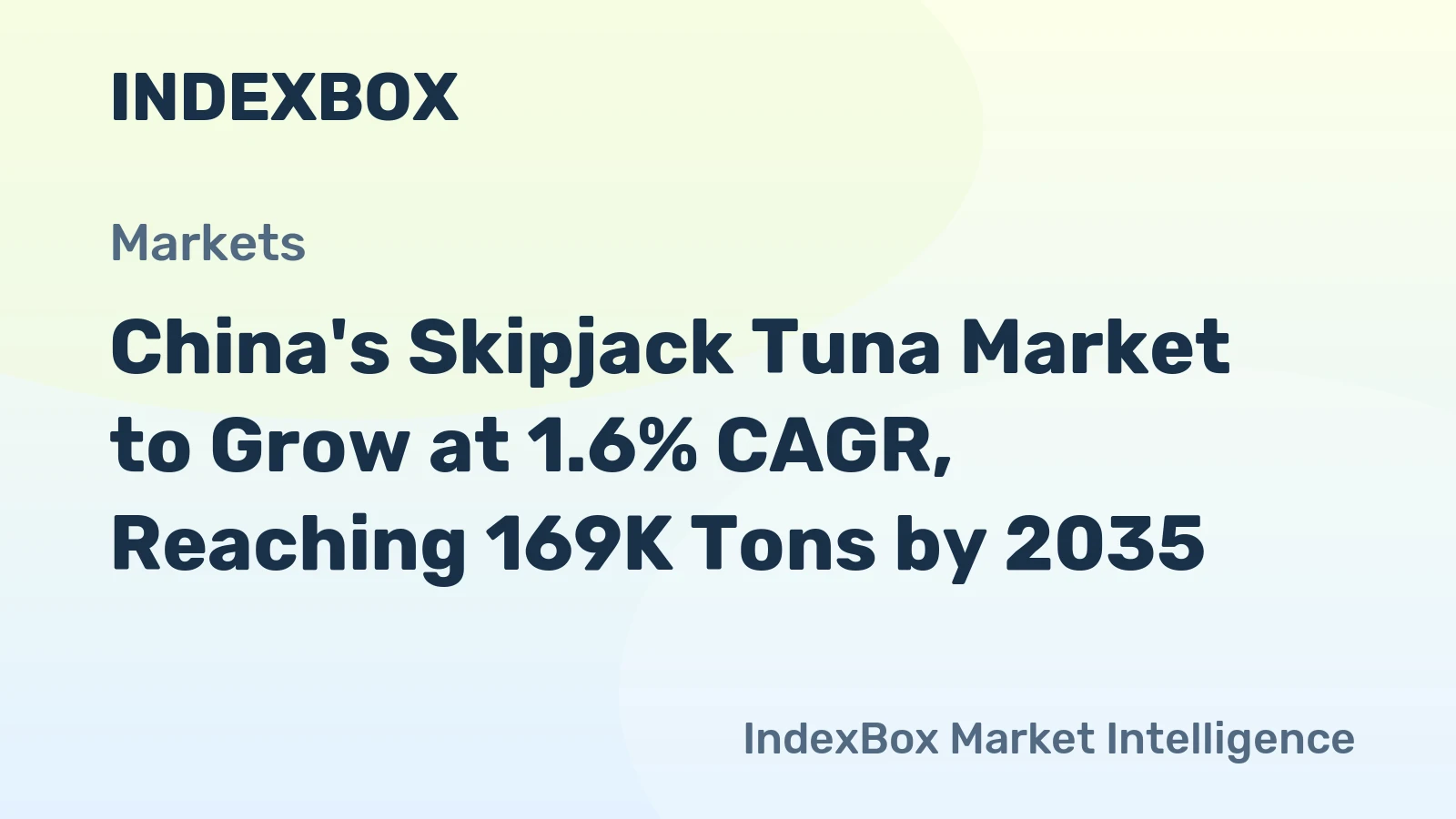China's Skipjack Tuna Market to Grow at 1.6% CAGR, Reaching 169K Tons by 2035
