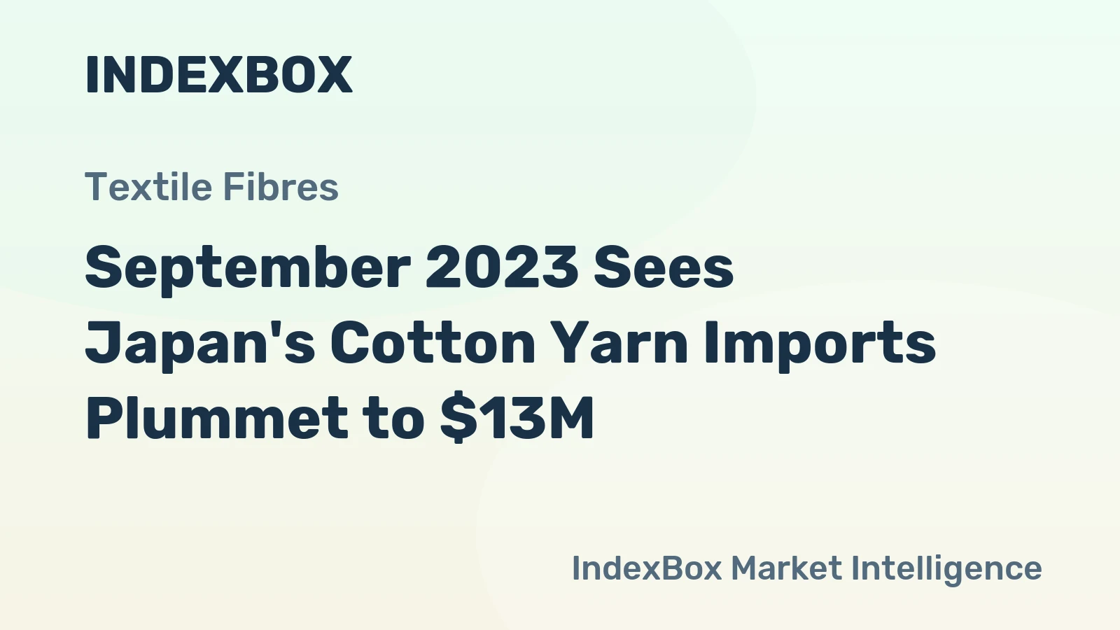 September 2023 Sees Japan's Cotton Yarn Imports Plummet to $13M