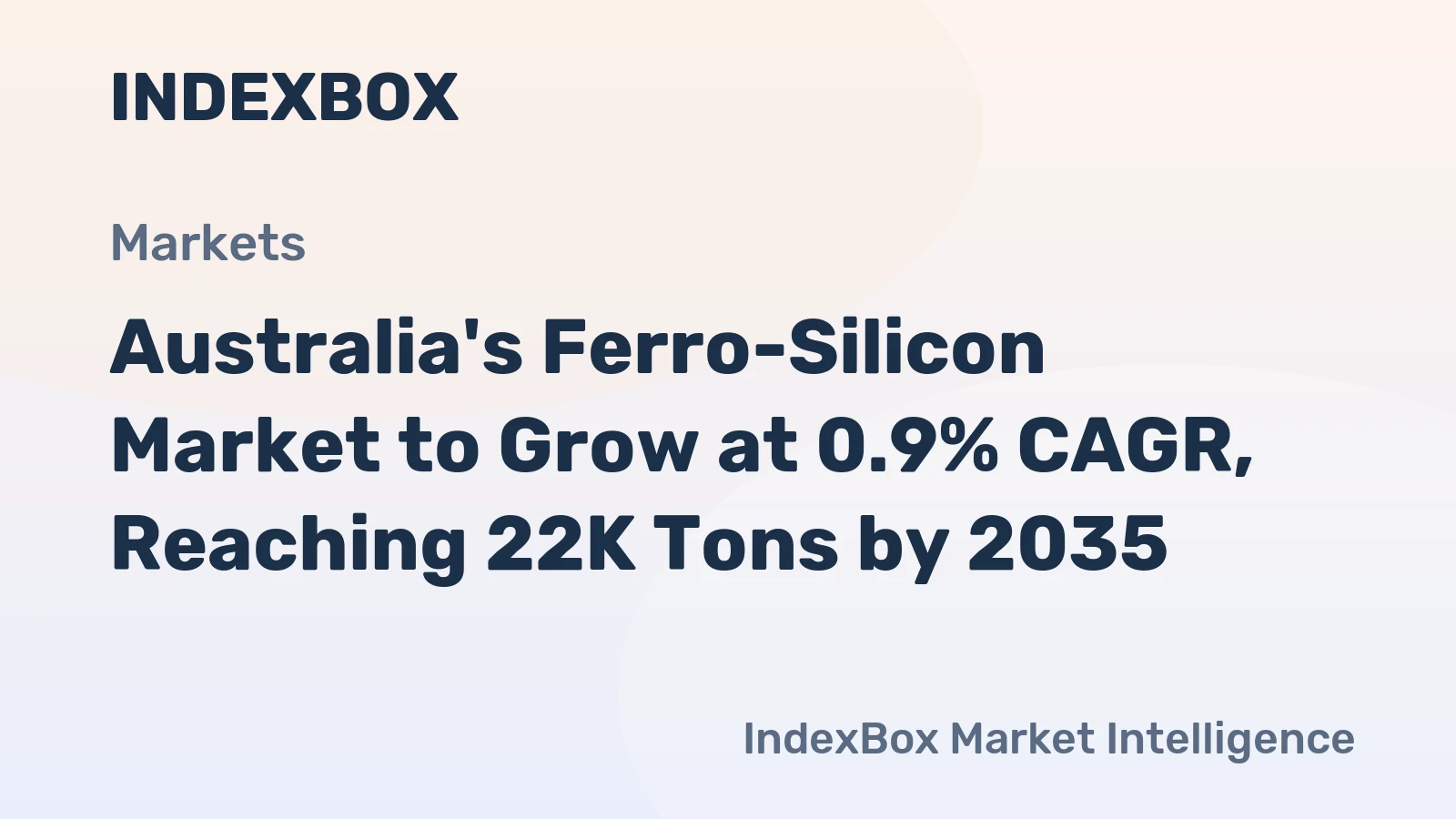Australia's Ferro-Silicon Market to Grow at 0.9% CAGR, Reaching 22K Tons by 2035
