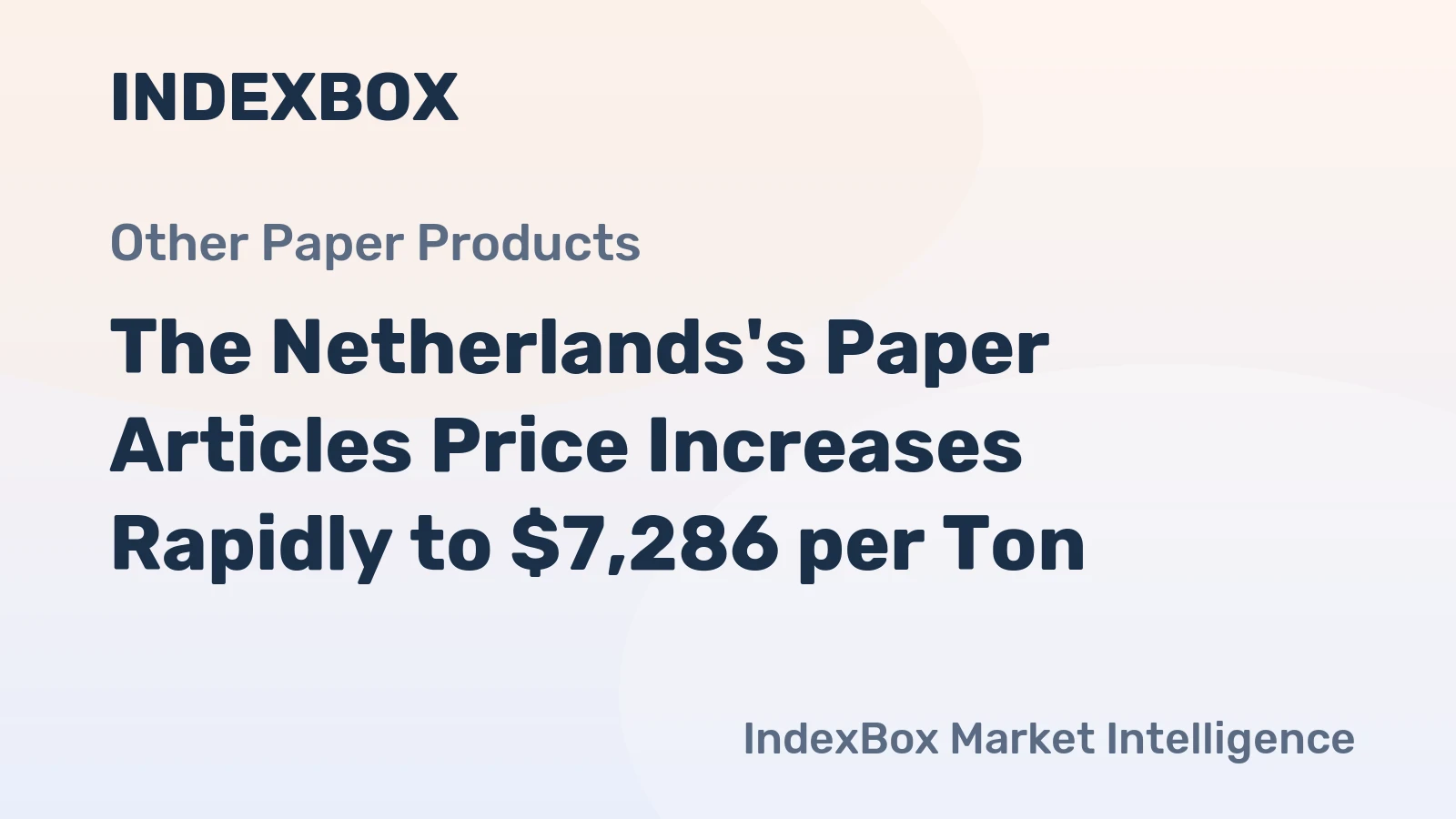 The Netherlands's Paper Articles Price Increases Rapidly to $7,286 per Ton