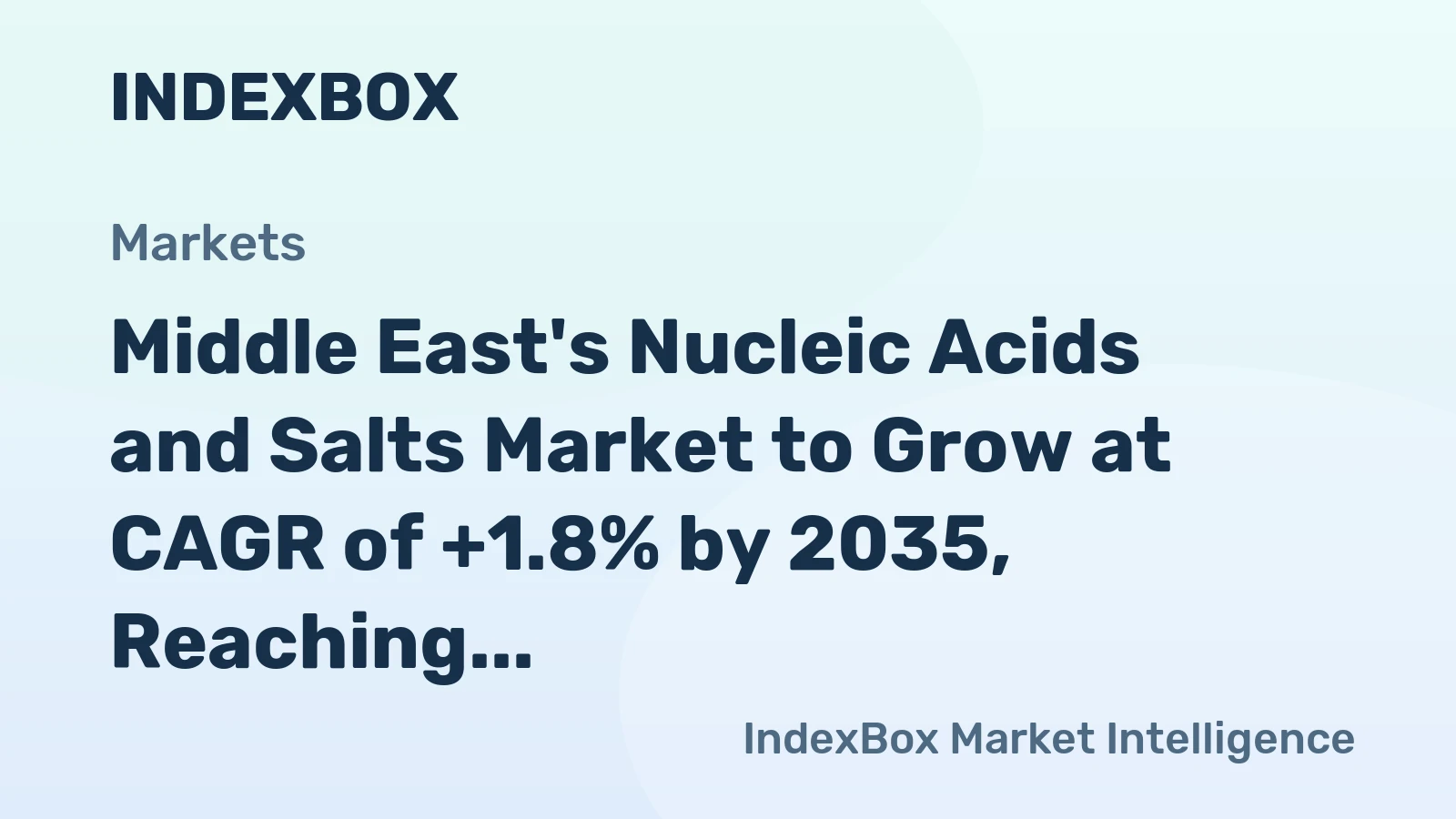 Middle East's Nucleic Acids and Salts Market to Grow at CAGR of +1.8% by 2035, Reaching $2B in Value