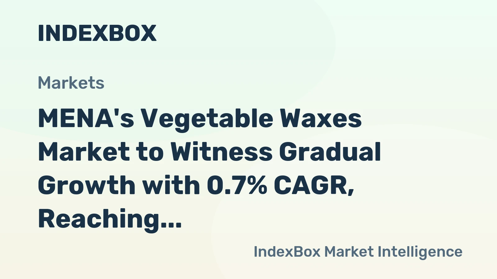 MENA's Vegetable Waxes Market to Witness Gradual Growth with 0.7% CAGR, Reaching $4.4M by 2035