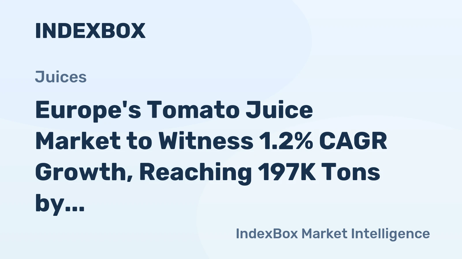 Europe's Tomato Juice Market to Witness 1.2% CAGR Growth, Reaching 197K Tons by 2035