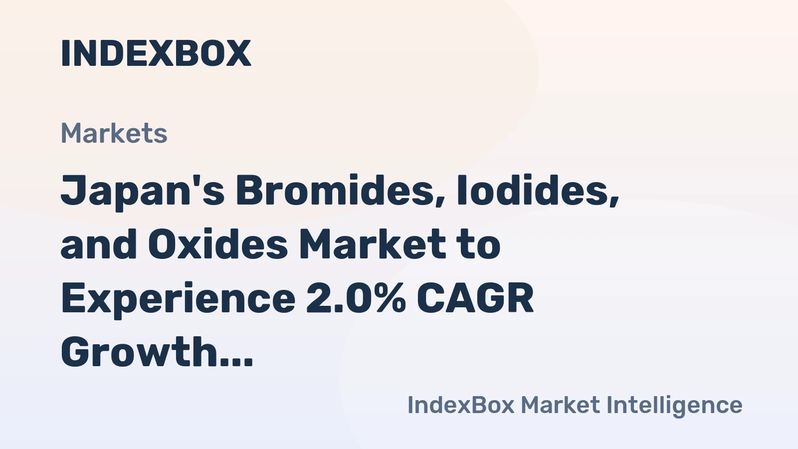 Japan's Bromides, Iodides, and Oxides Market to Experience 2.0% CAGR Growth from 2024 to 2035