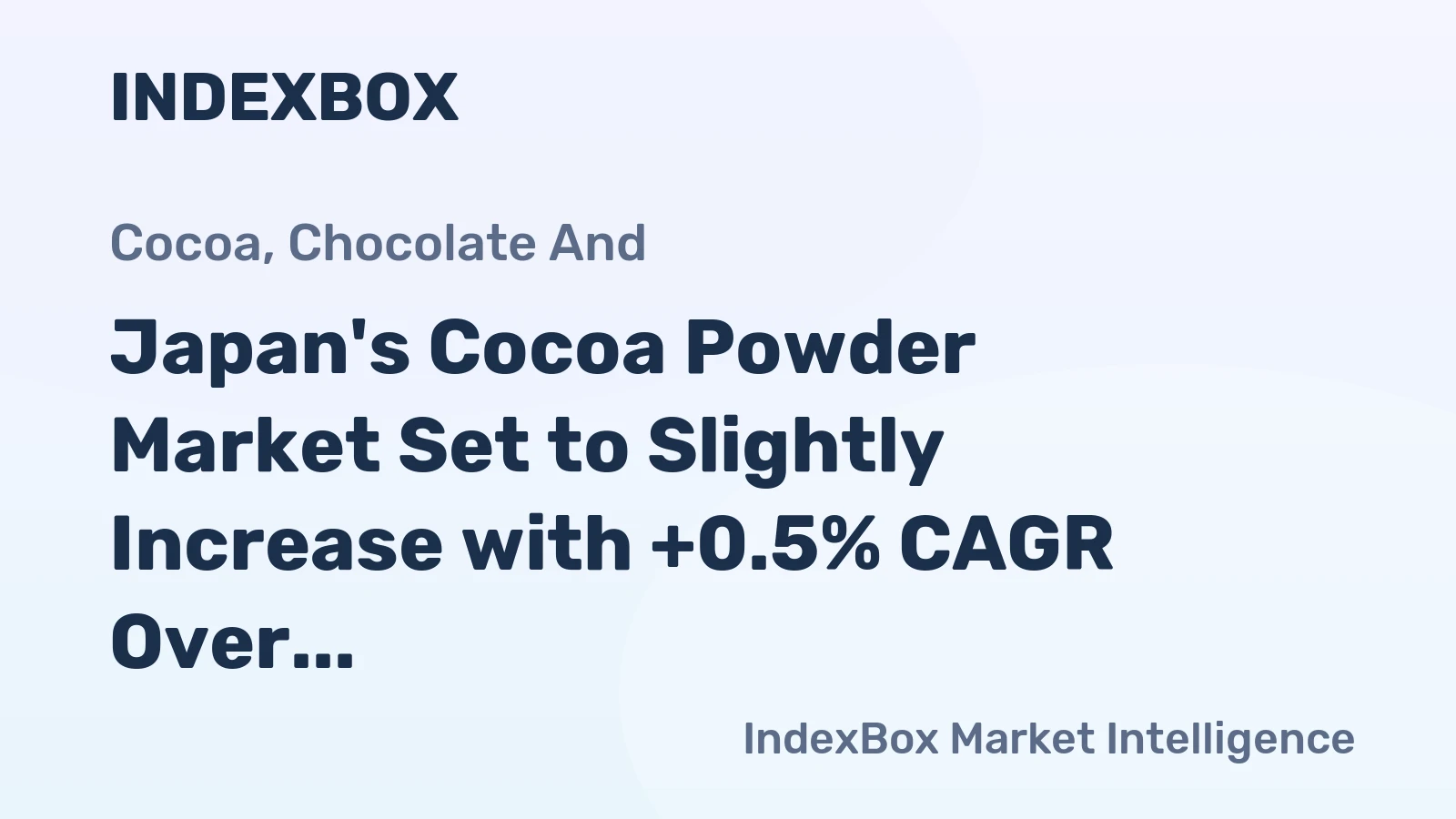 Japan's Cocoa Powder Market Set to Slightly Increase with +0.5% CAGR Over Next Decade