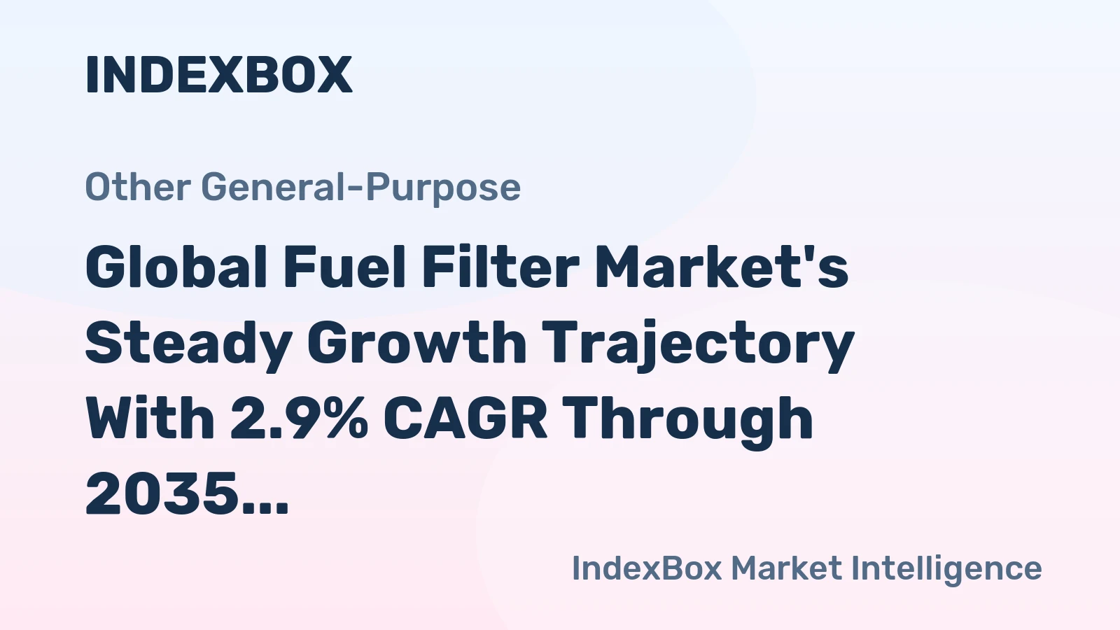 Global Fuel Filter Market's Steady Growth Trajectory With 2.9% CAGR Through 2035