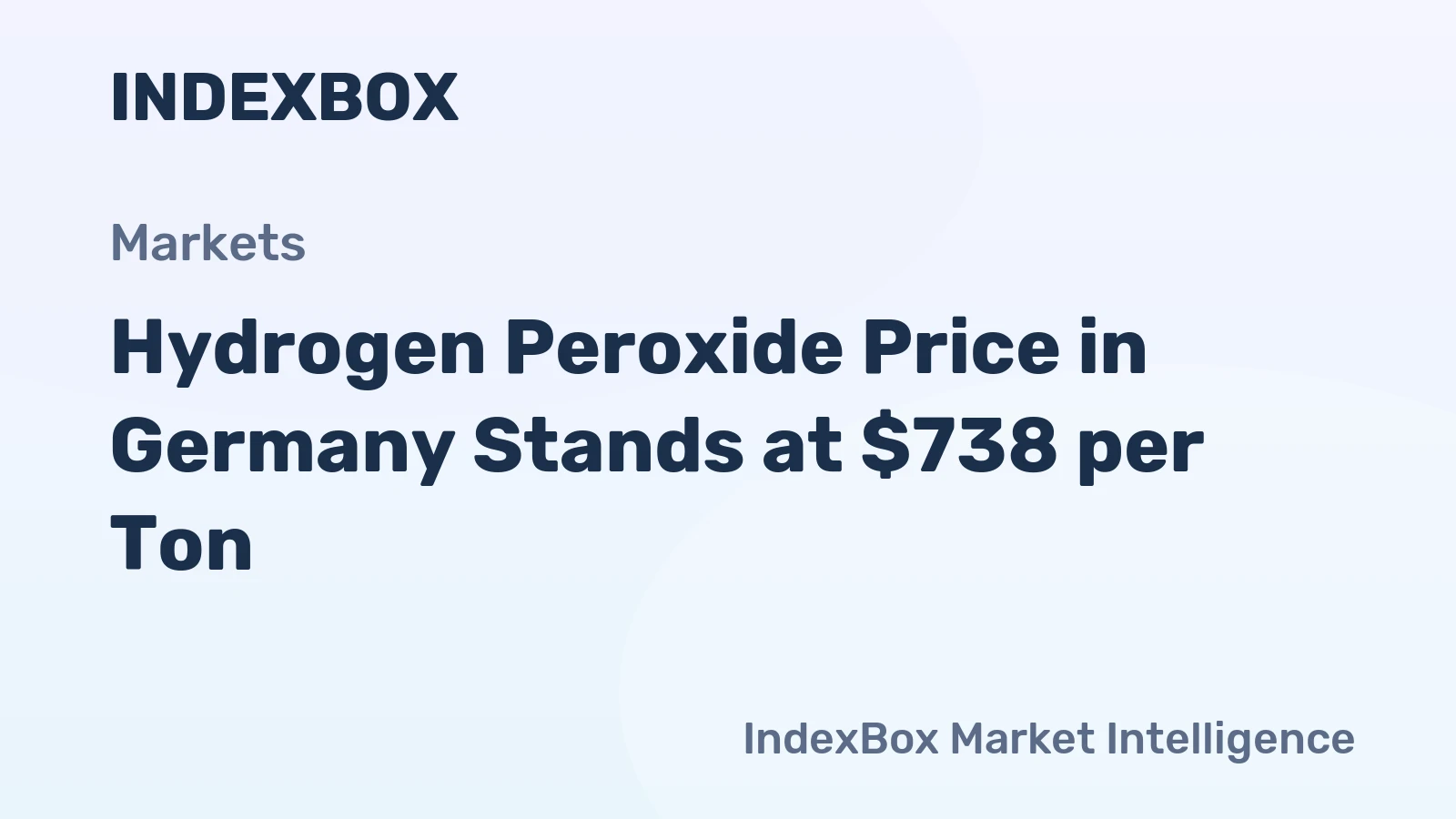 Hydrogen Peroxide Price in Germany Stands at $738 per Ton