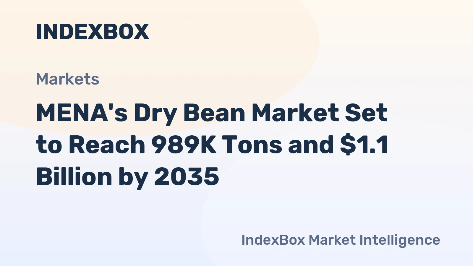 MENA's Dry Bean Market Set to Reach 989K Tons and $1.1 Billion by 2035