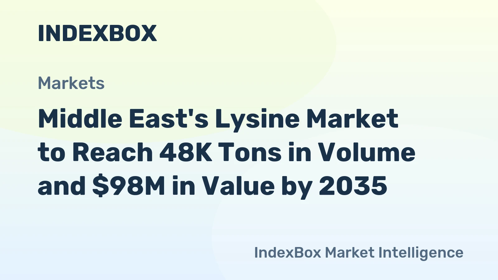 Middle East's Lysine Market to Reach 48K Tons in Volume and $98M in Value by 2035