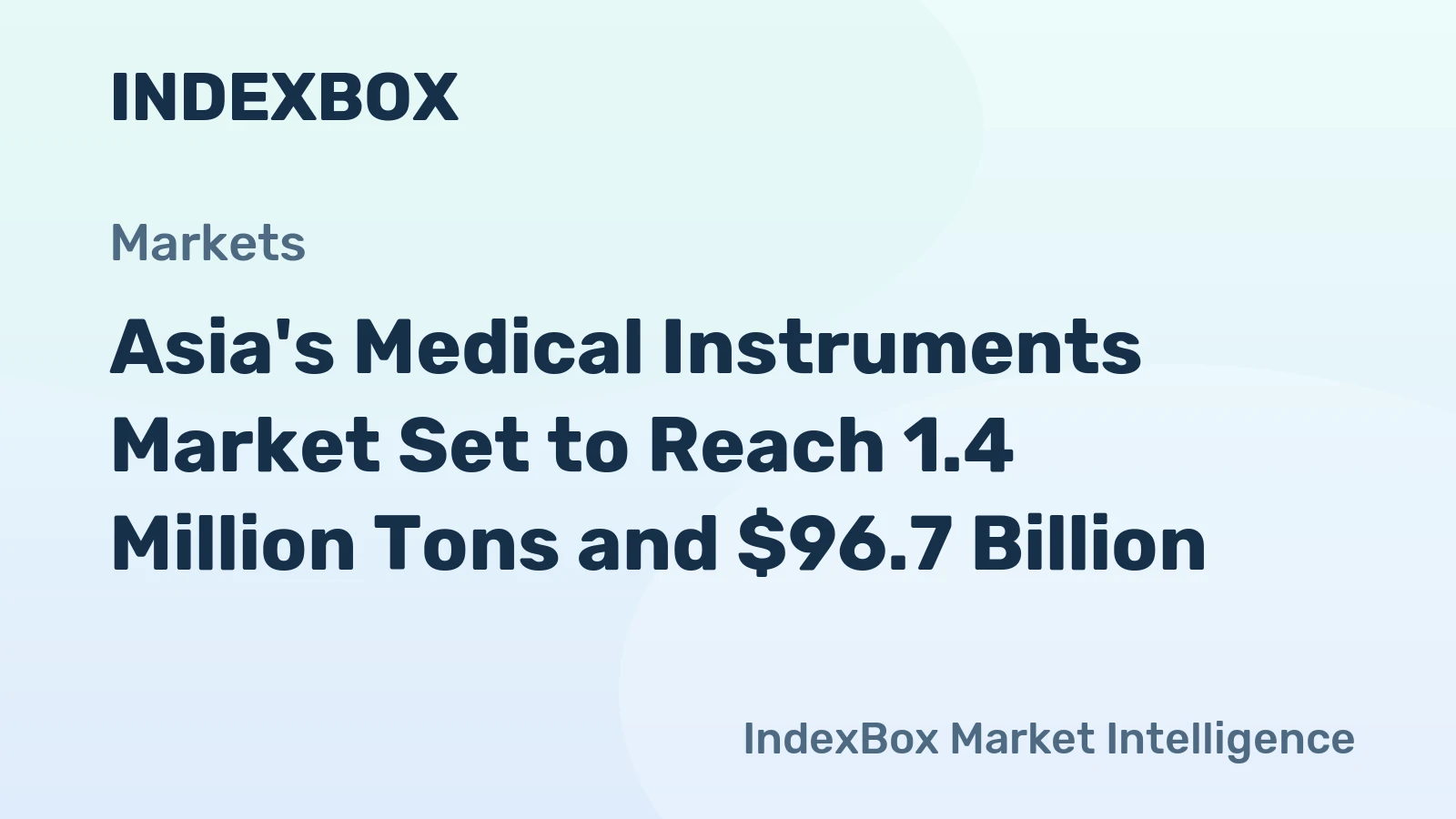 Asia's Medical Instruments Market Set to Reach 1.4 Million Tons and $96.7 Billion