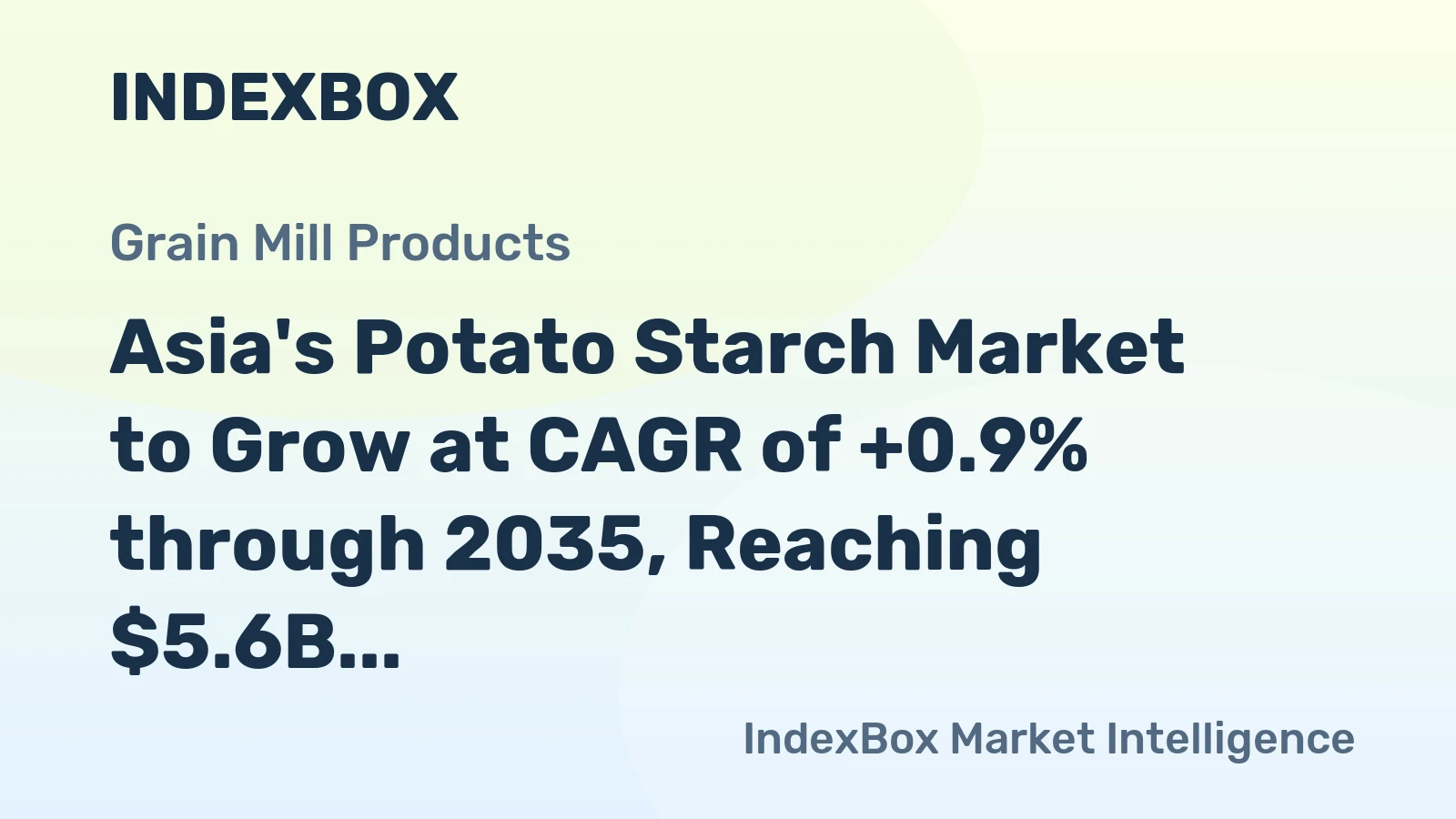 Asia's Potato Starch Market to Grow at CAGR of +0.9% through 2035, Reaching $5.6B in Value
