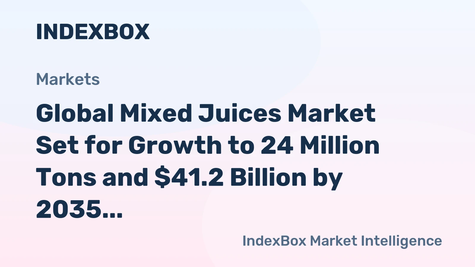 Global Mixed Juices Market Set for Growth to 24 Million Tons and $41.2 Billion by 2035