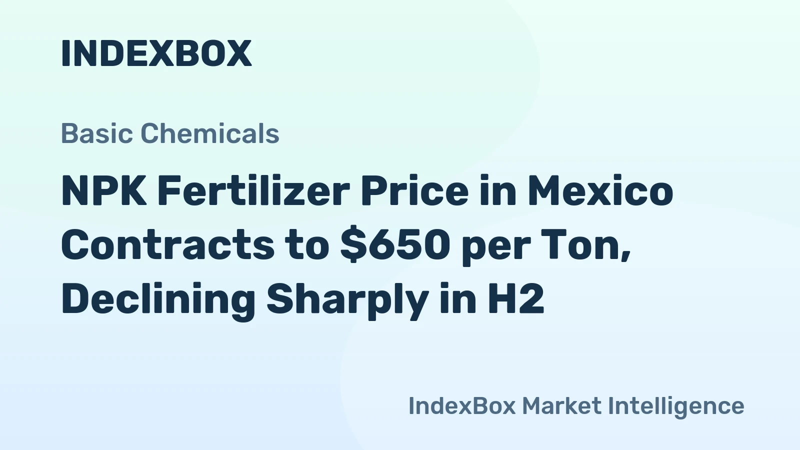 NPK Fertilizer Price in Mexico Contracts to $650 per Ton, Declining Sharply in H2