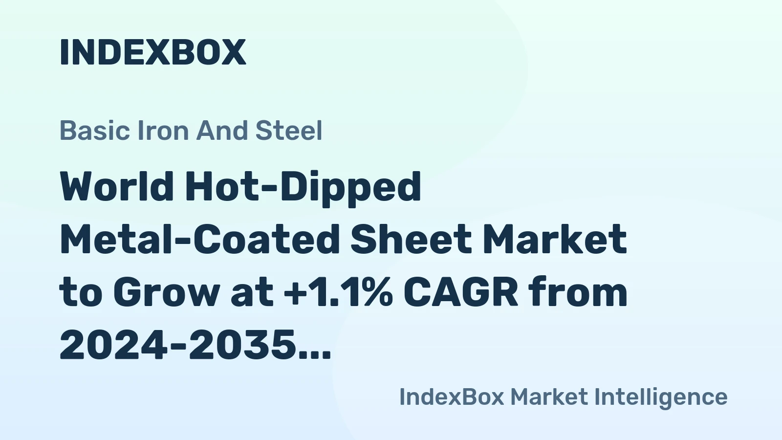 World Hot-Dipped Metal-Coated Sheet Market to Grow at +1.1% CAGR from 2024-2035