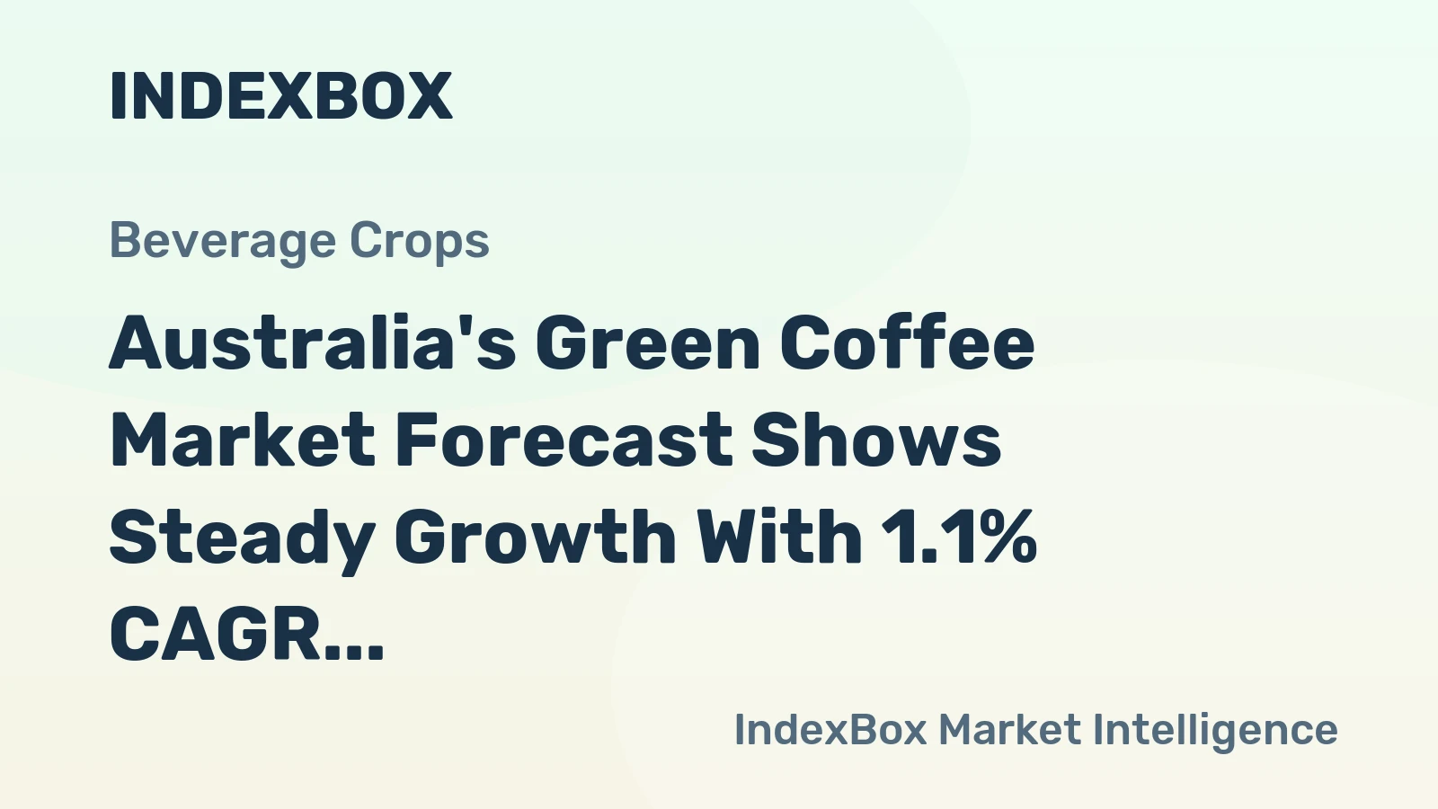 Australia's Green Coffee Market Forecast Shows Steady Growth With 1.1% CAGR in Value Through 2035