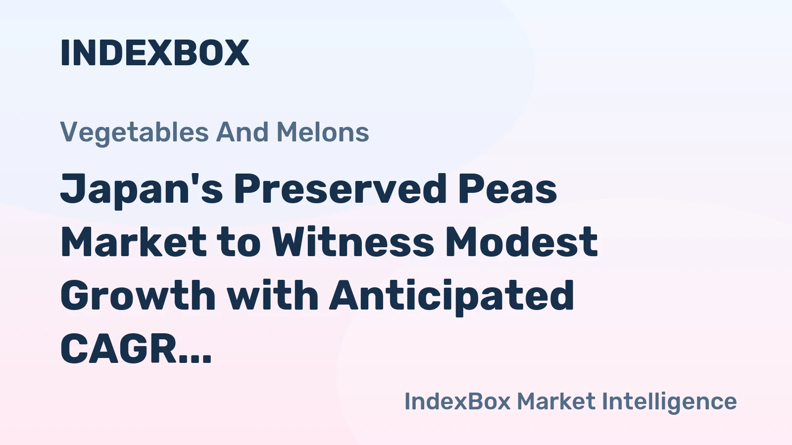 Japan's Preserved Peas Market to Witness Modest Growth with Anticipated CAGR of +0.2% from 2024 to 2035