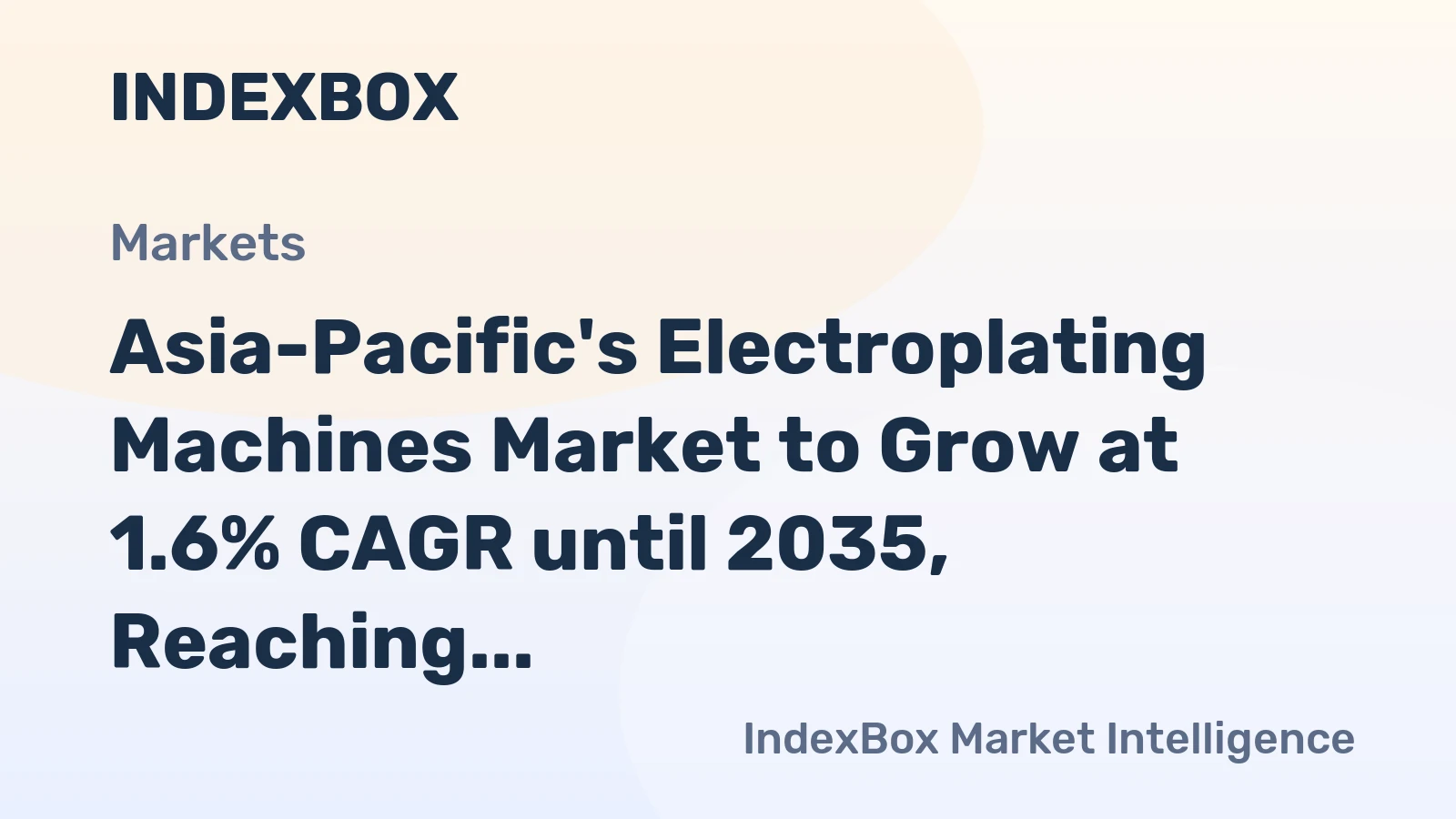 Asia-Pacific's Electroplating Machines Market to Grow at 1.6% CAGR until 2035, Reaching 30M Units