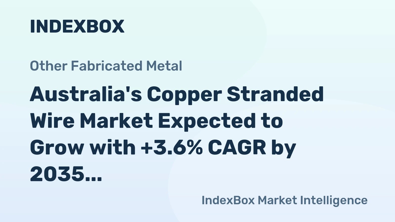Australia's Copper Stranded Wire Market Expected to Grow with +3.6% CAGR by 2035, Reaching 12K Tons