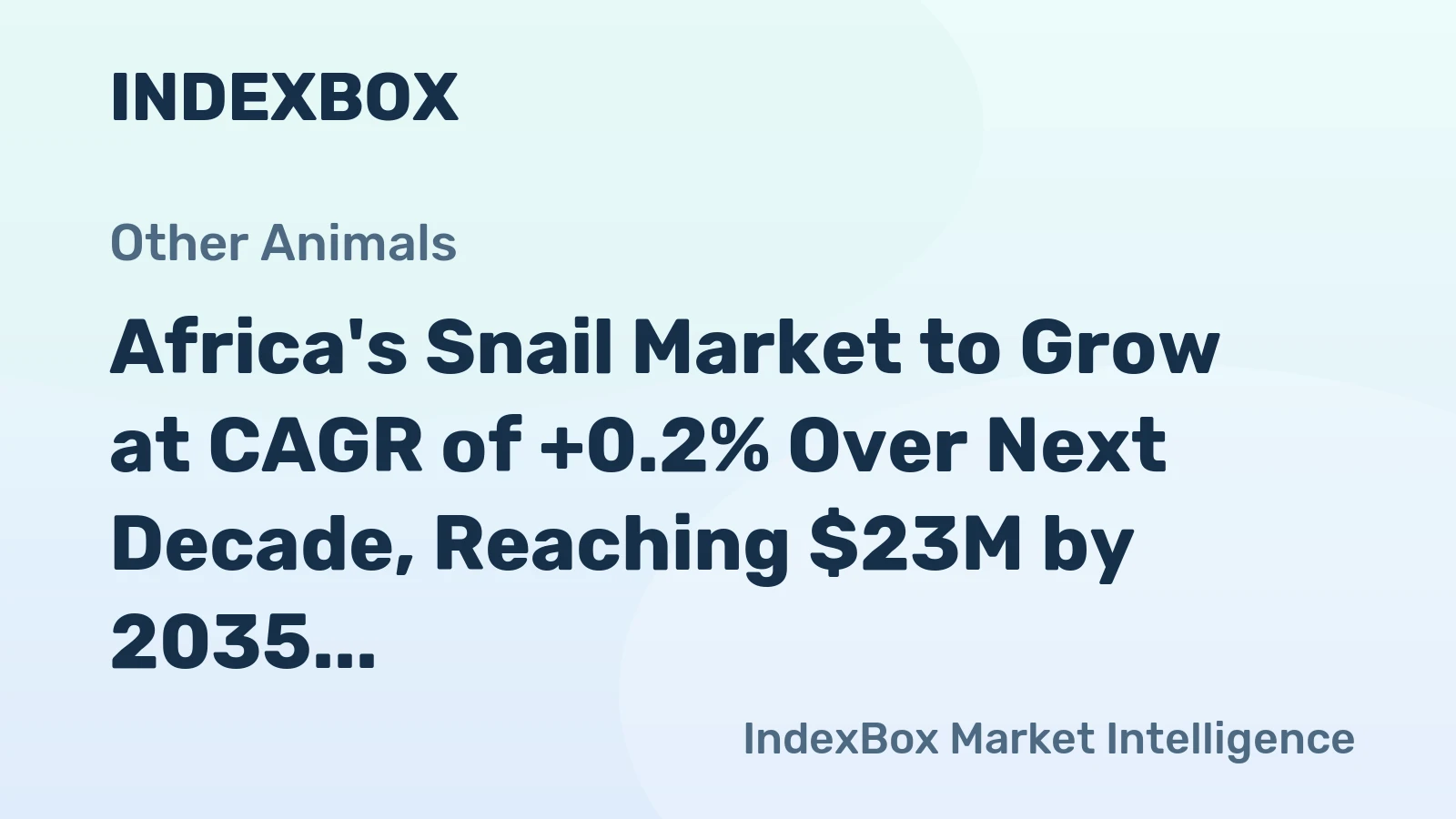 Africa's Snail Market to Grow at CAGR of +0.2% Over Next Decade, Reaching $23M by 2035