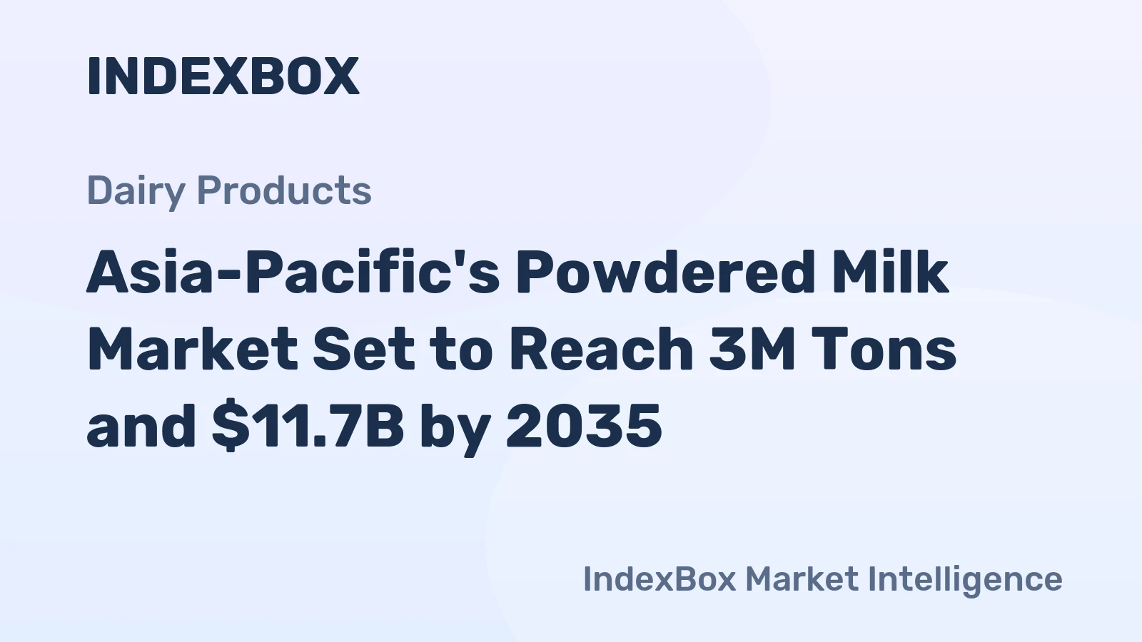 Asia-Pacific's Powdered Milk Market Set to Reach 3M Tons and $11.7B by 2035