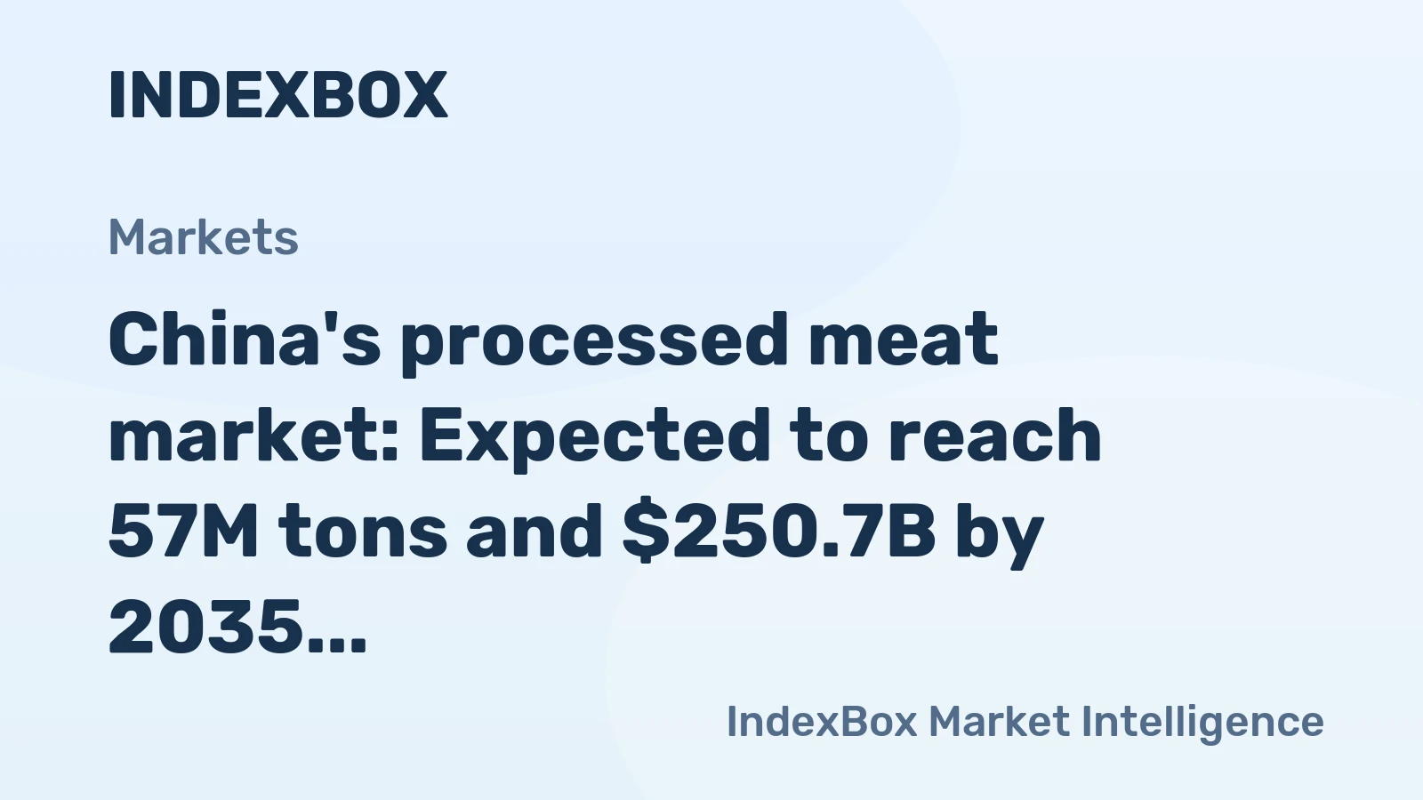China's processed meat market: Expected to reach 57M tons and $250.7B by 2035