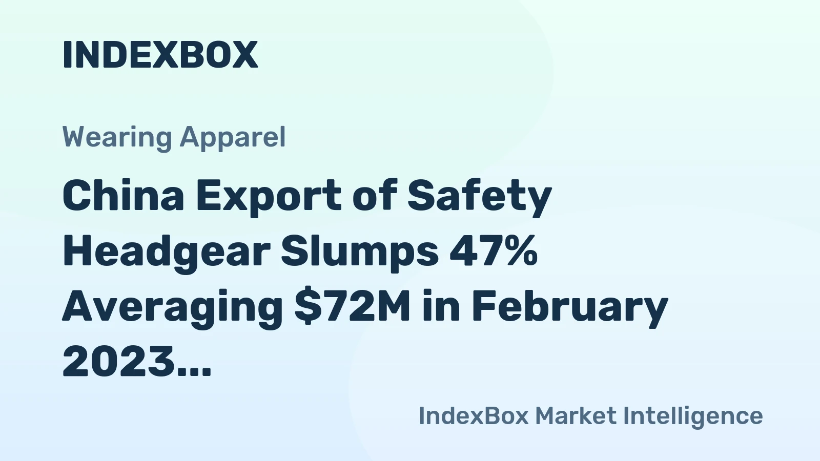 China Export of Safety Headgear Slumps 47% Averaging $72M in February 2023