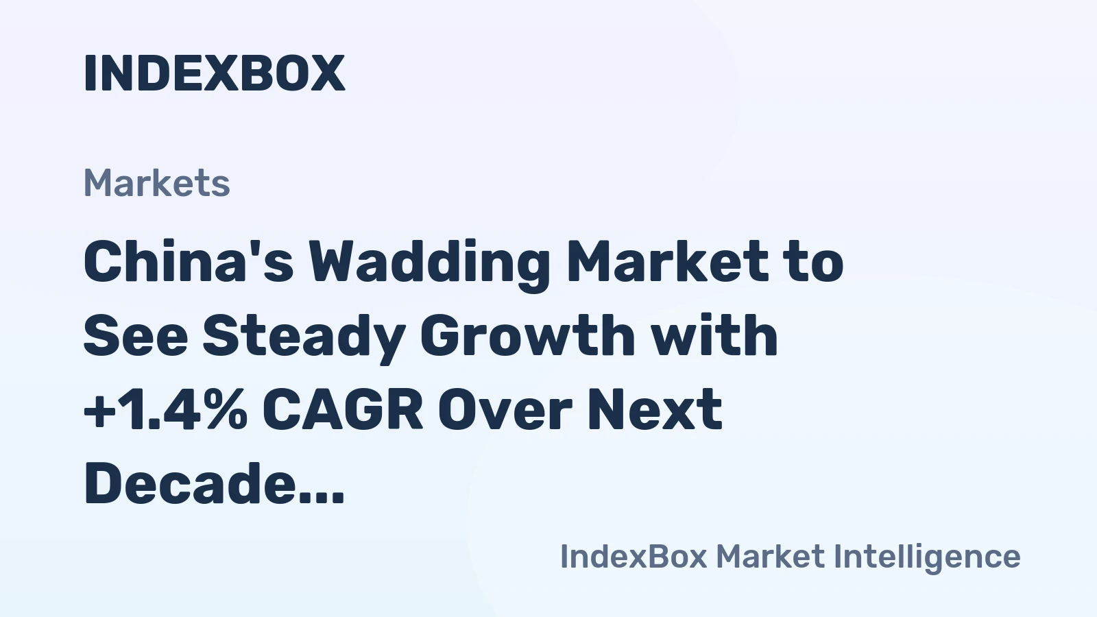 China's Wadding Market to See Steady Growth with +1.4% CAGR Over Next Decade