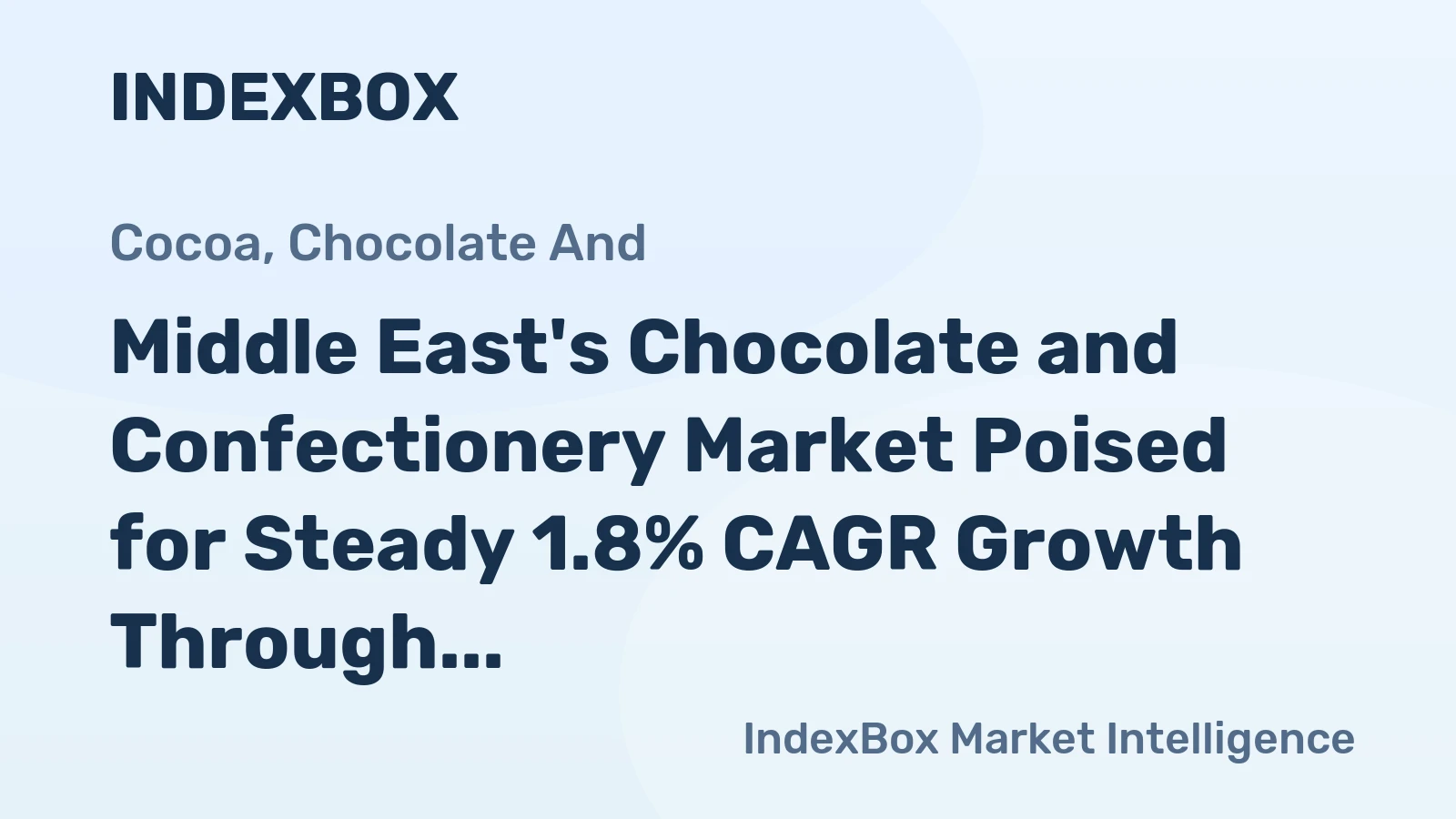Middle East's Chocolate and Confectionery Market Poised for Steady 1.8% CAGR Growth Through 2035
