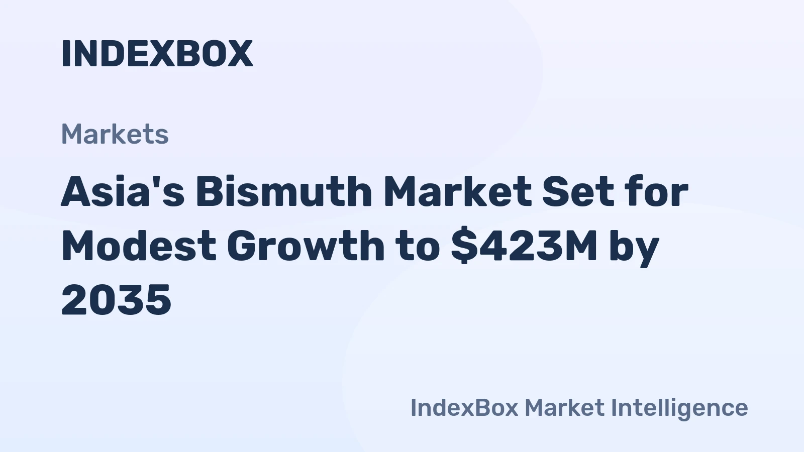 Asia's Bismuth Market Set for Modest Growth to $423M by 2035