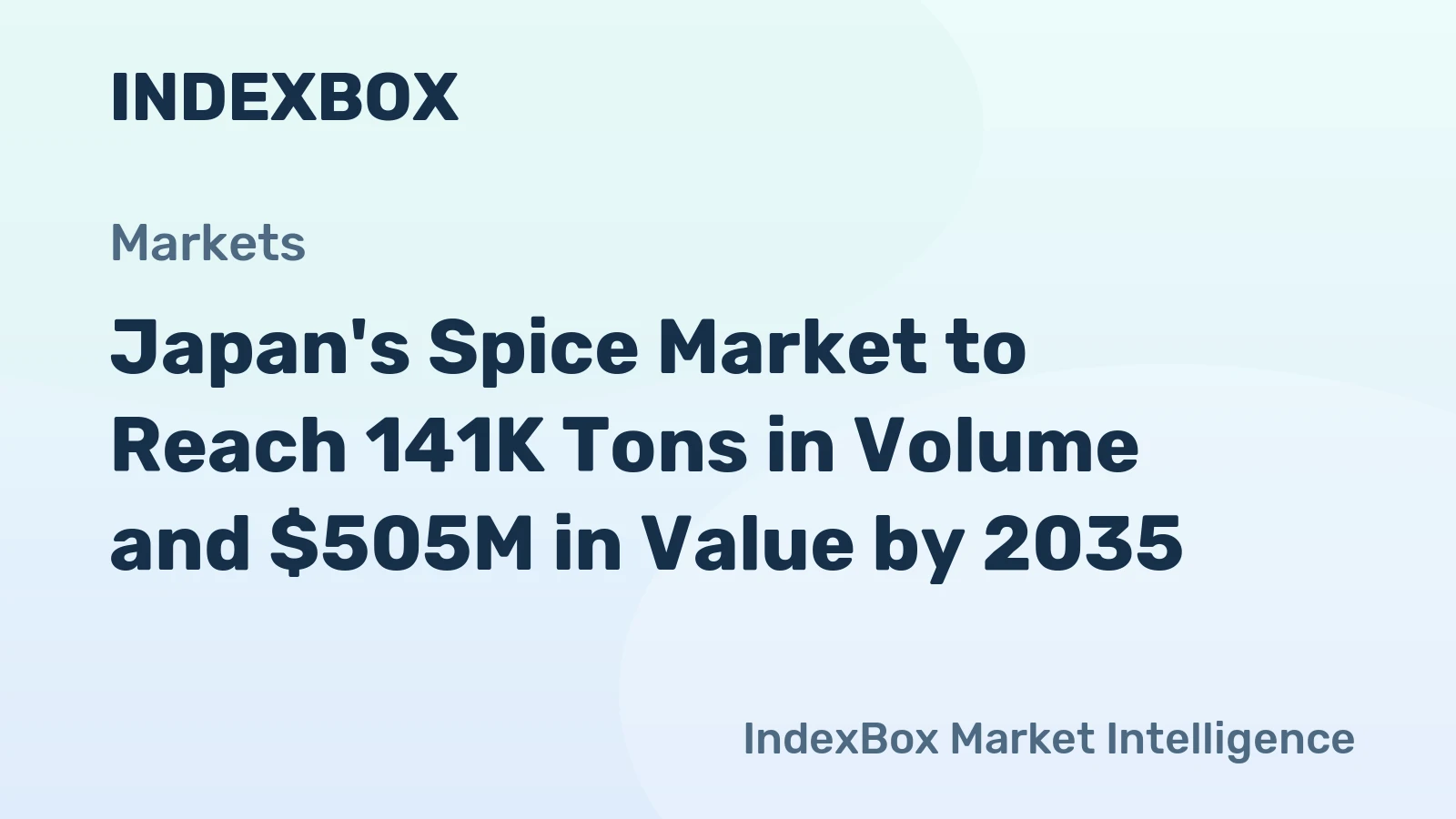 Japan's Spice Market to Reach 141K Tons in Volume and $505M in Value by 2035