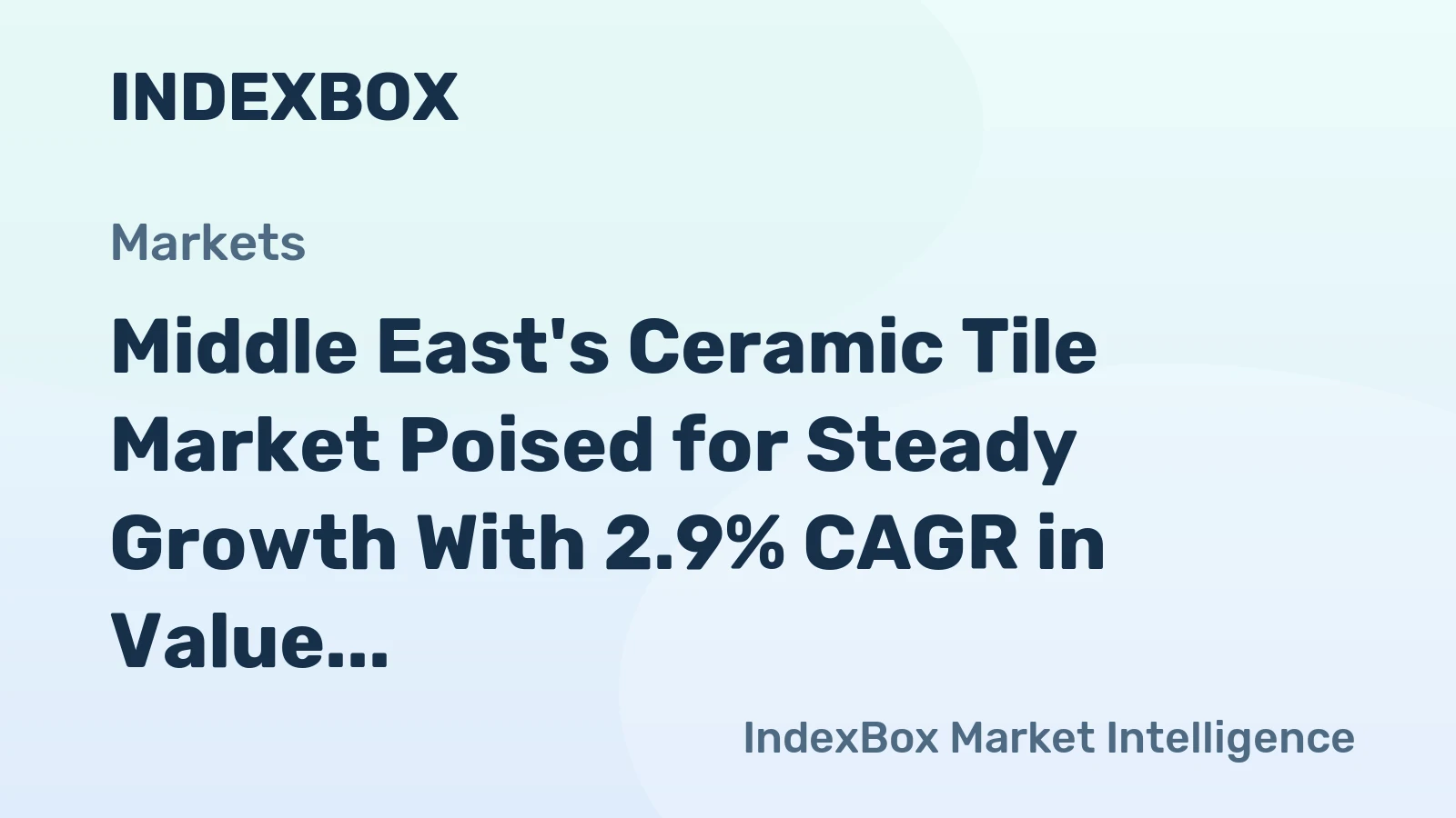 Middle East's Ceramic Tile Market Poised for Steady Growth With 2.9% CAGR in Value Through 2035