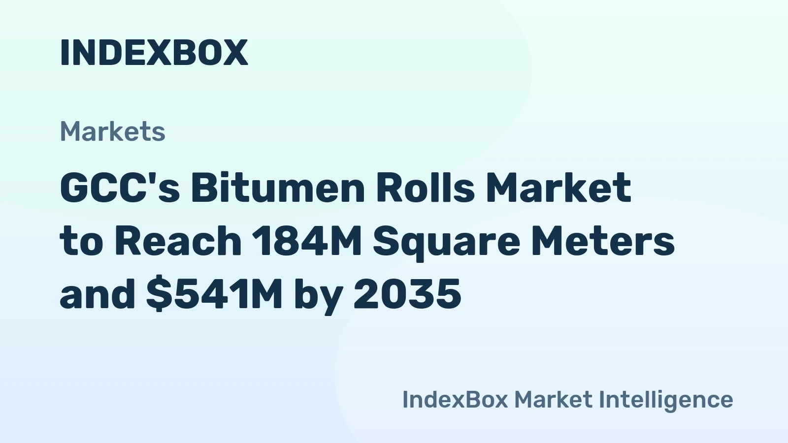 GCC's Bitumen Rolls Market to Reach 184M Square Meters and $541M by 2035