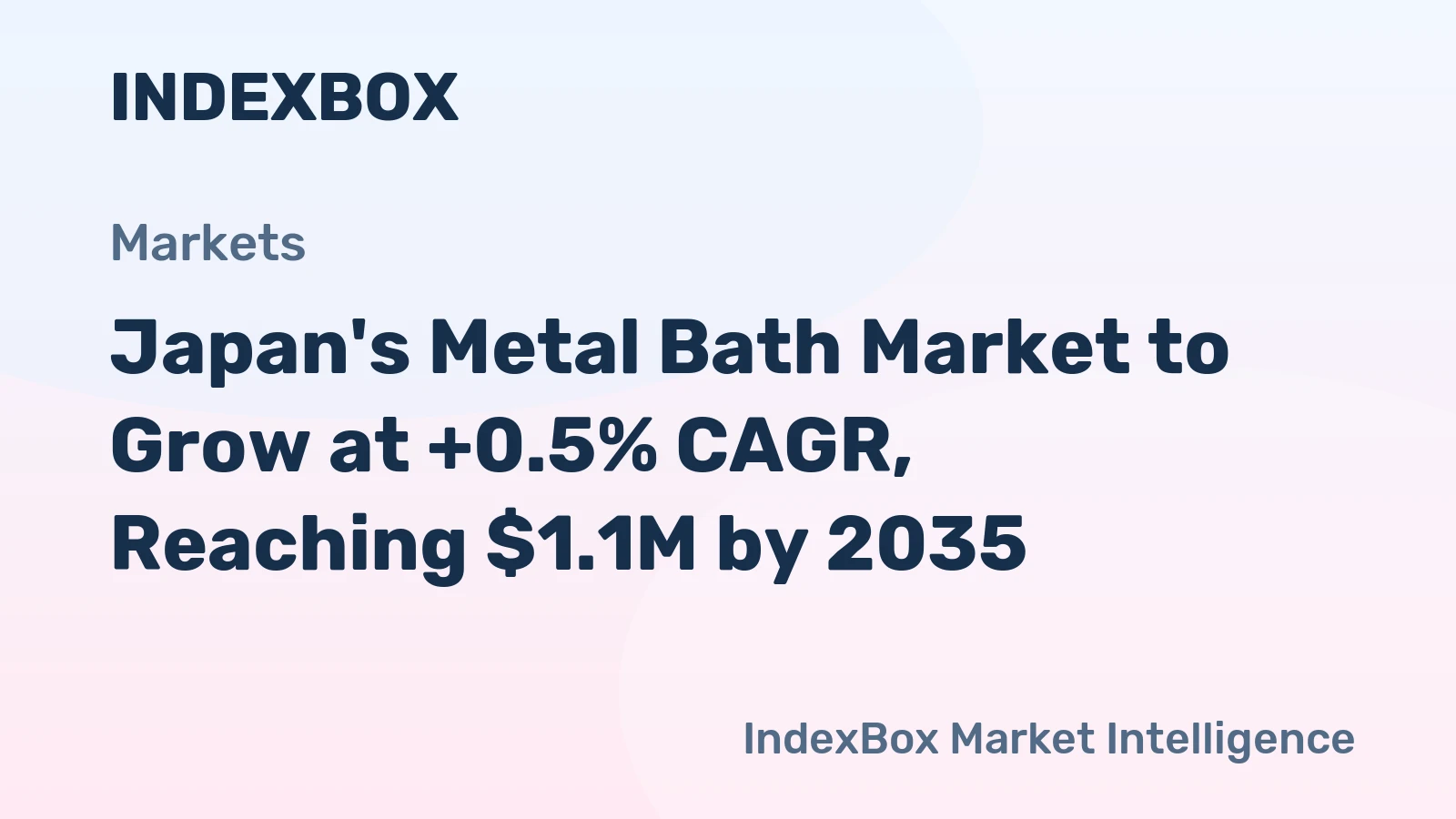Japan's Metal Bath Market to Grow at +0.5% CAGR, Reaching $1.1M by 2035