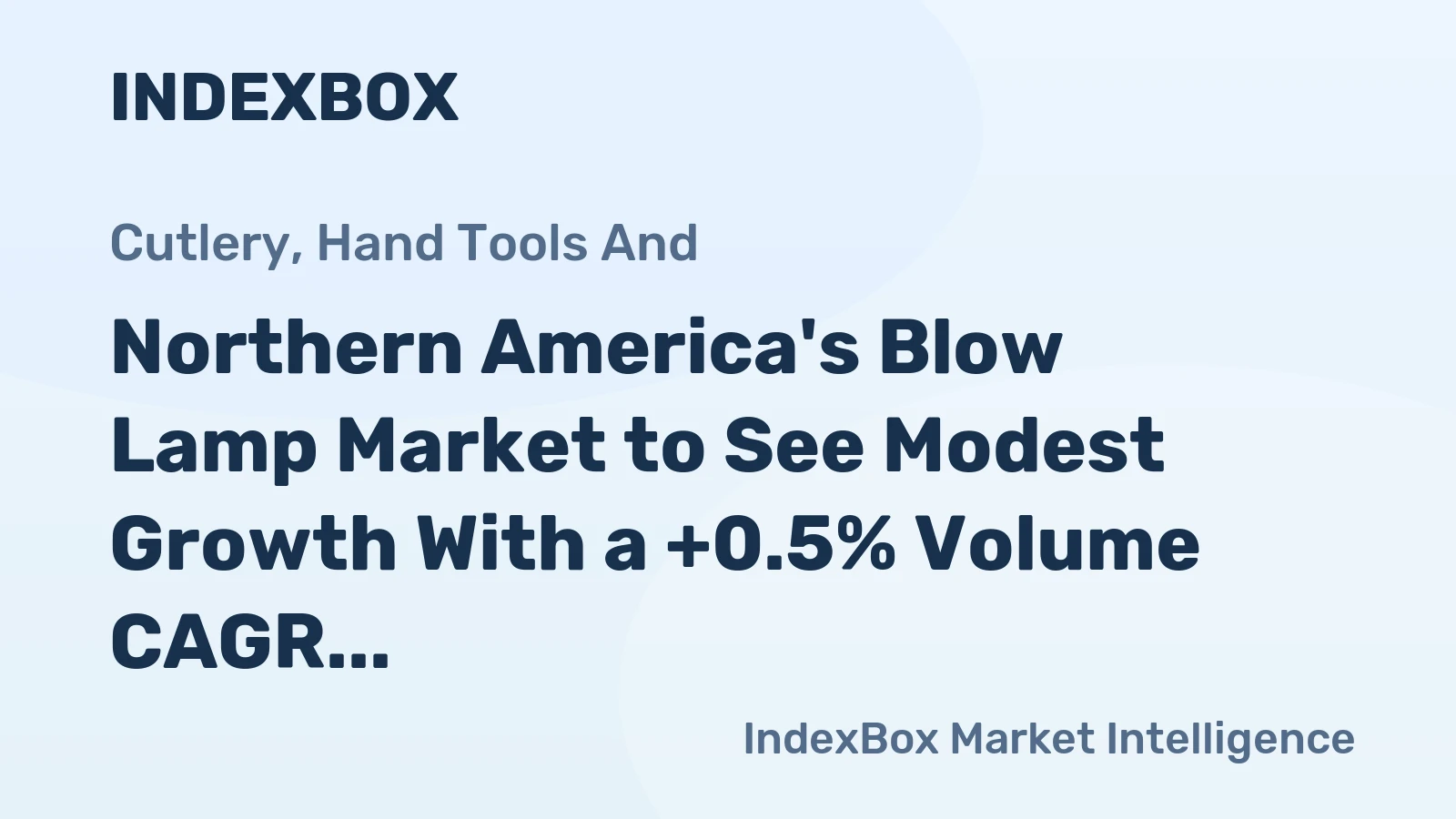 Northern America's Blow Lamp Market to See Modest Growth With a +0.5% Volume CAGR