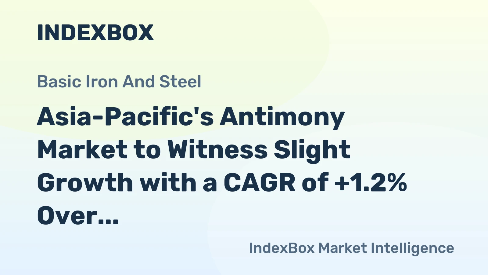 Asia-Pacific's Antimony Market to Witness Slight Growth with a CAGR of +1.2% Over the Next Decade