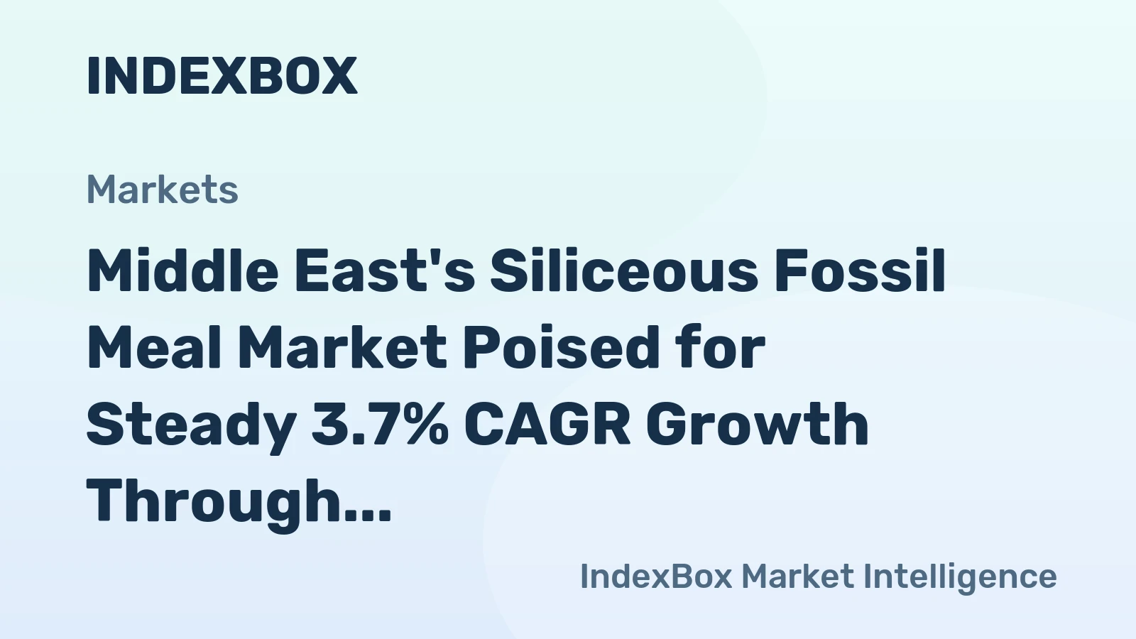 Middle East's Siliceous Fossil Meal Market Poised for Steady 3.7% CAGR Growth Through 2035