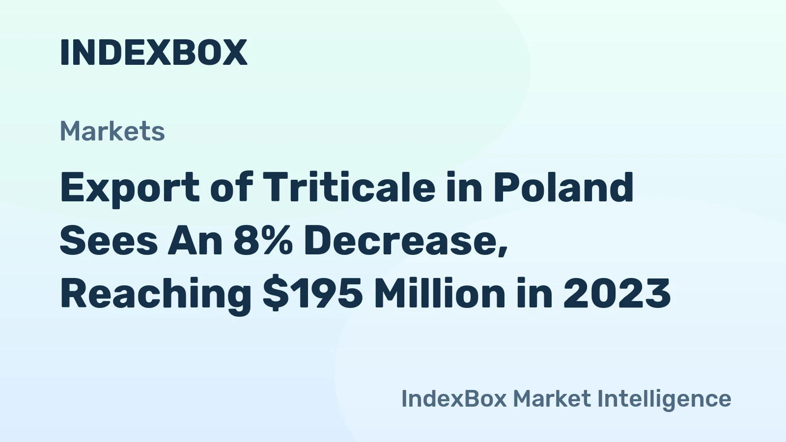 Export of Triticale in Poland Sees An 8% Decrease, Reaching $195 Million in 2023.