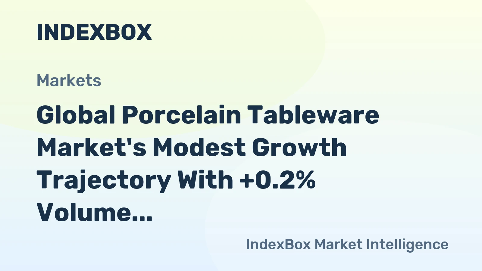 Global Porcelain Tableware Market's Modest Growth Trajectory With +0.2% Volume CAGR Through 2035