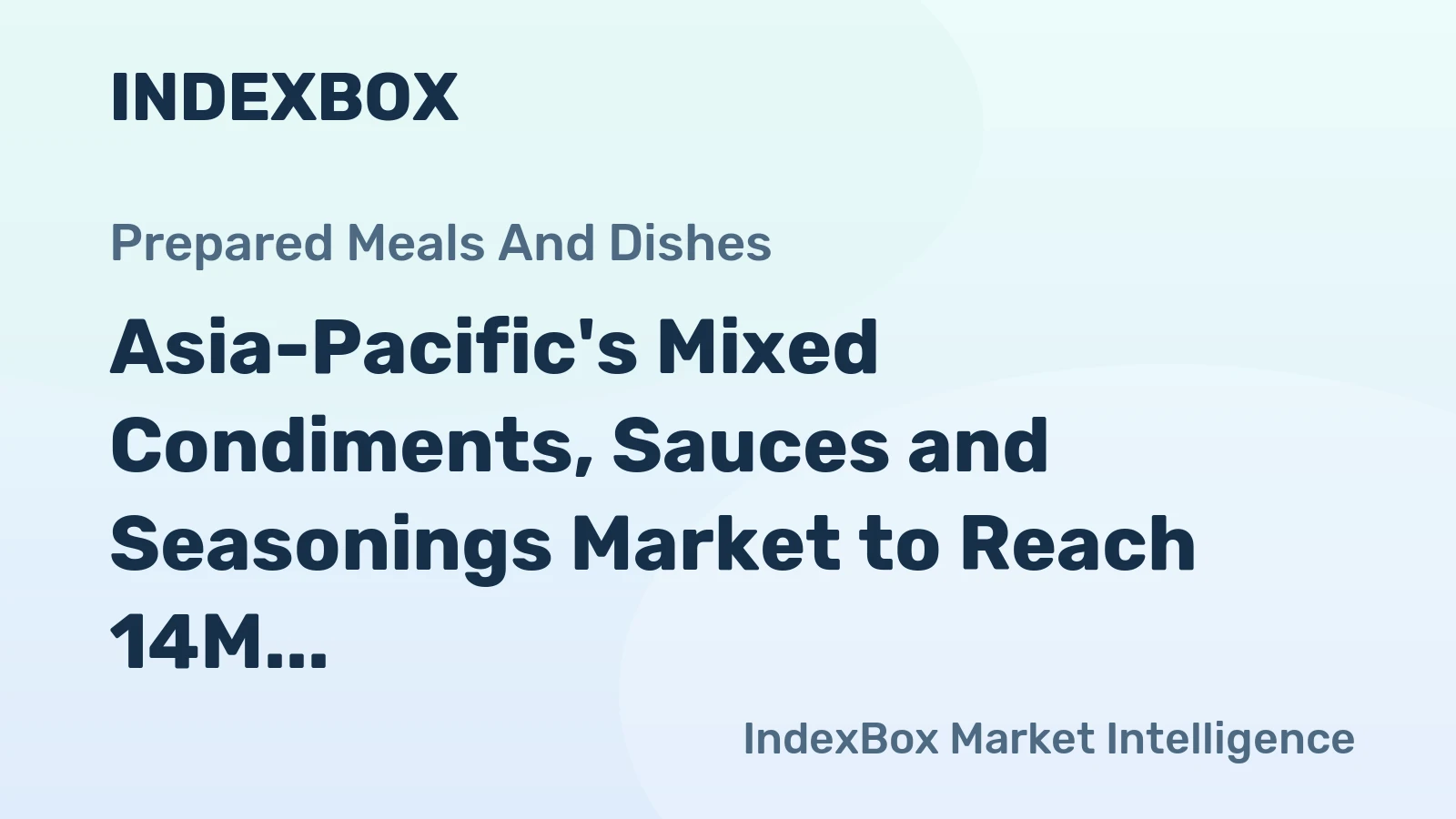 Asia-Pacific's Mixed Condiments, Sauces and Seasonings Market to Reach 14M Tons and $36.9B by 2035