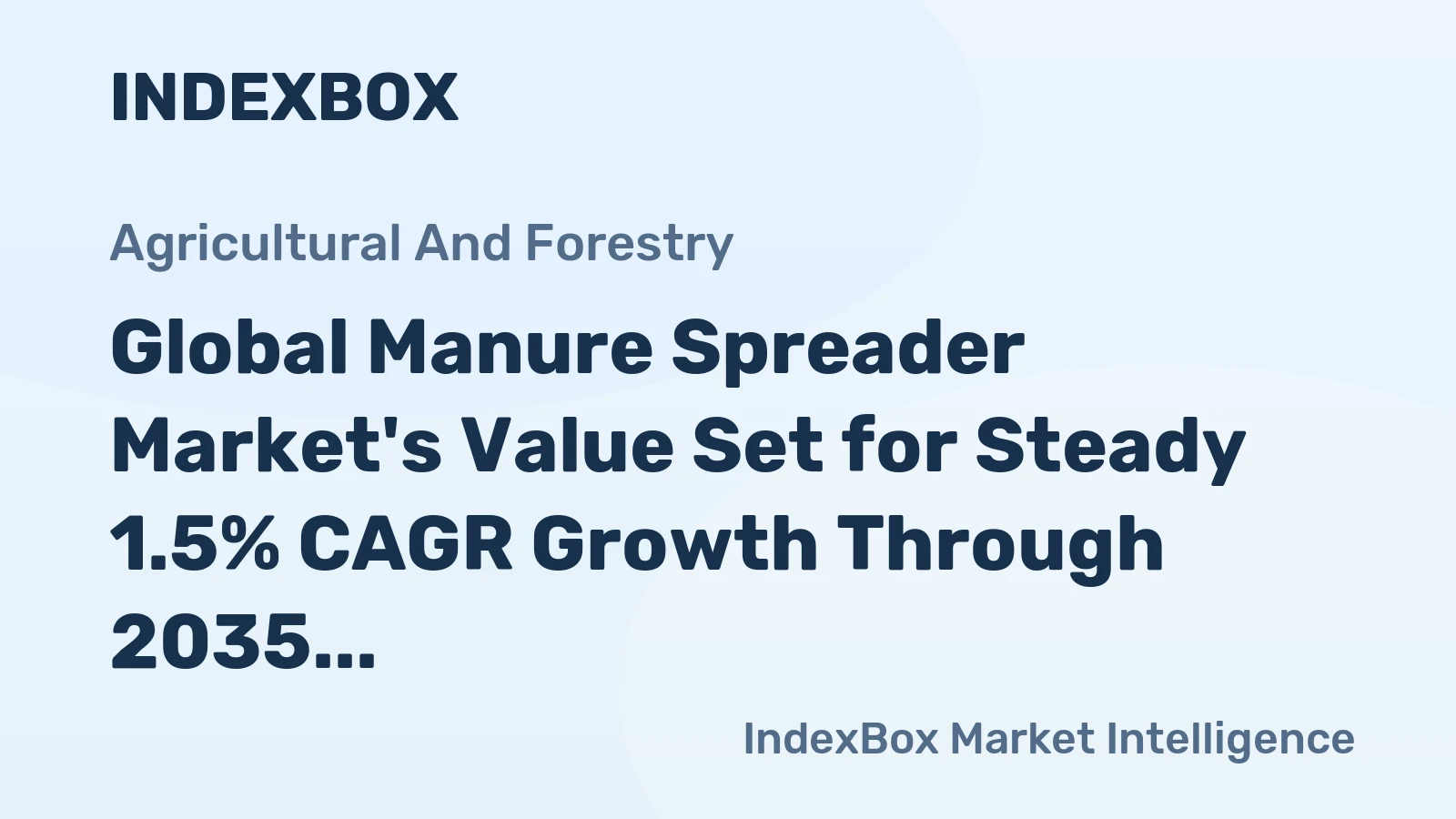 Global Manure Spreader Market's Value Set for Steady 1.5% CAGR Growth Through 2035