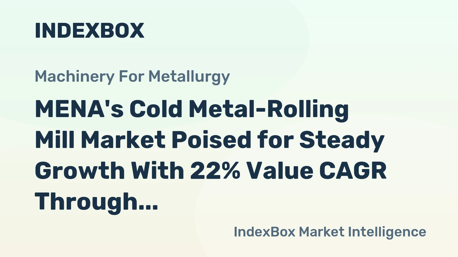 MENA's Cold Metal-Rolling Mill Market Poised for Steady Growth With 22% Value CAGR Through 2035
