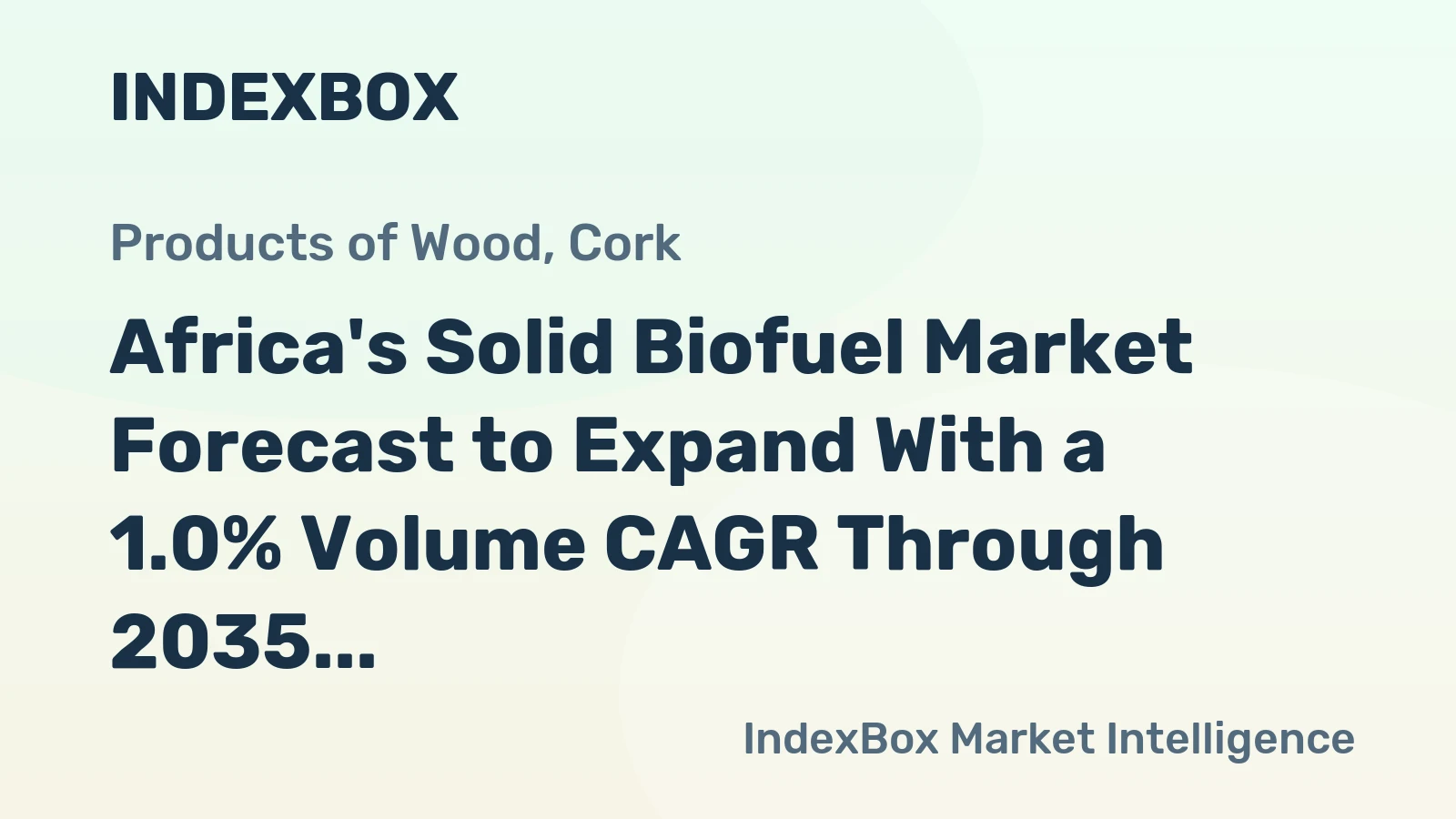 Africa's Solid Biofuel Market Forecast to Expand With a 1.0% Volume CAGR Through 2035