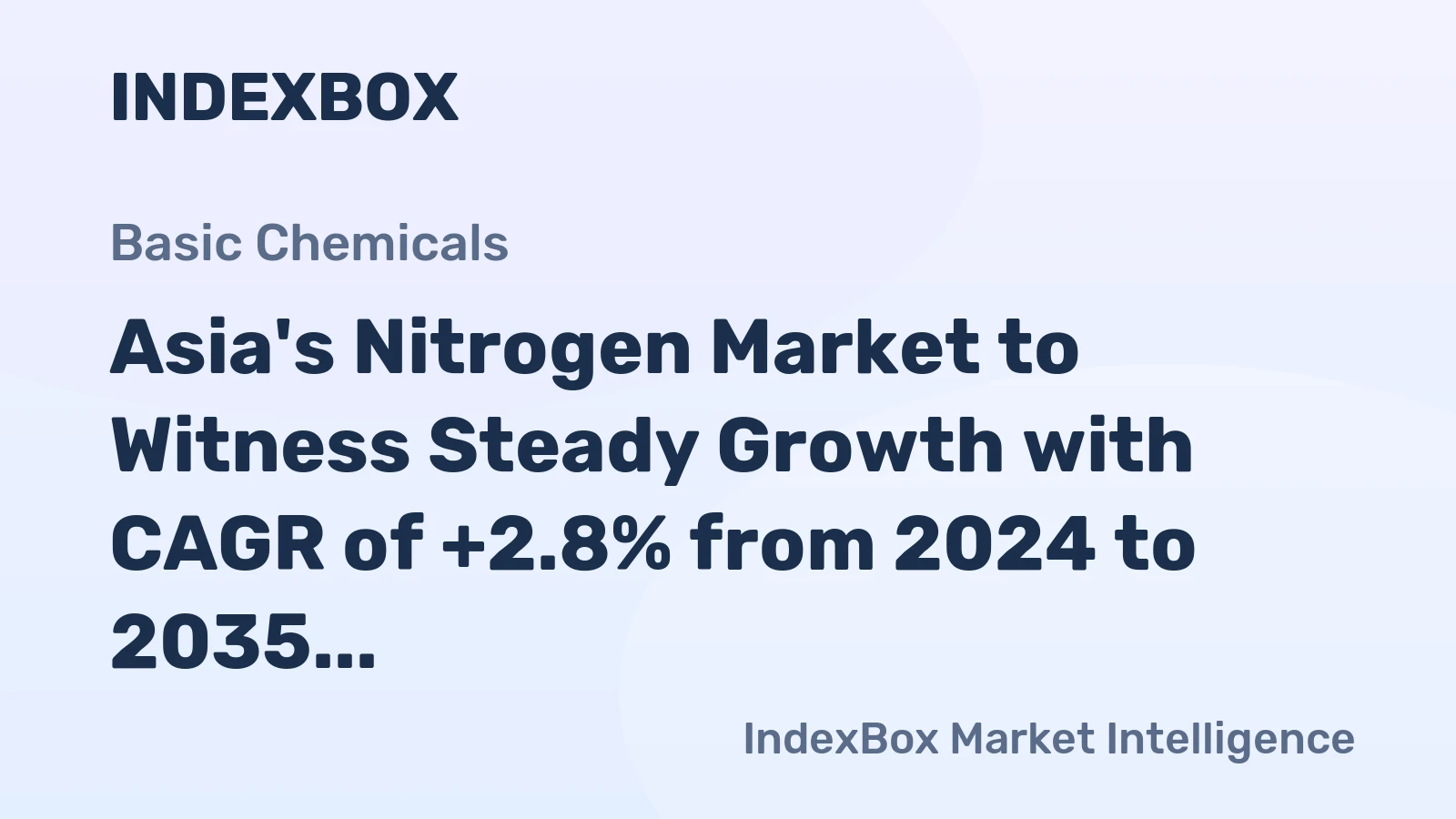 Asia's Nitrogen Market to Witness Steady Growth with CAGR of +2.8% from 2024 to 2035