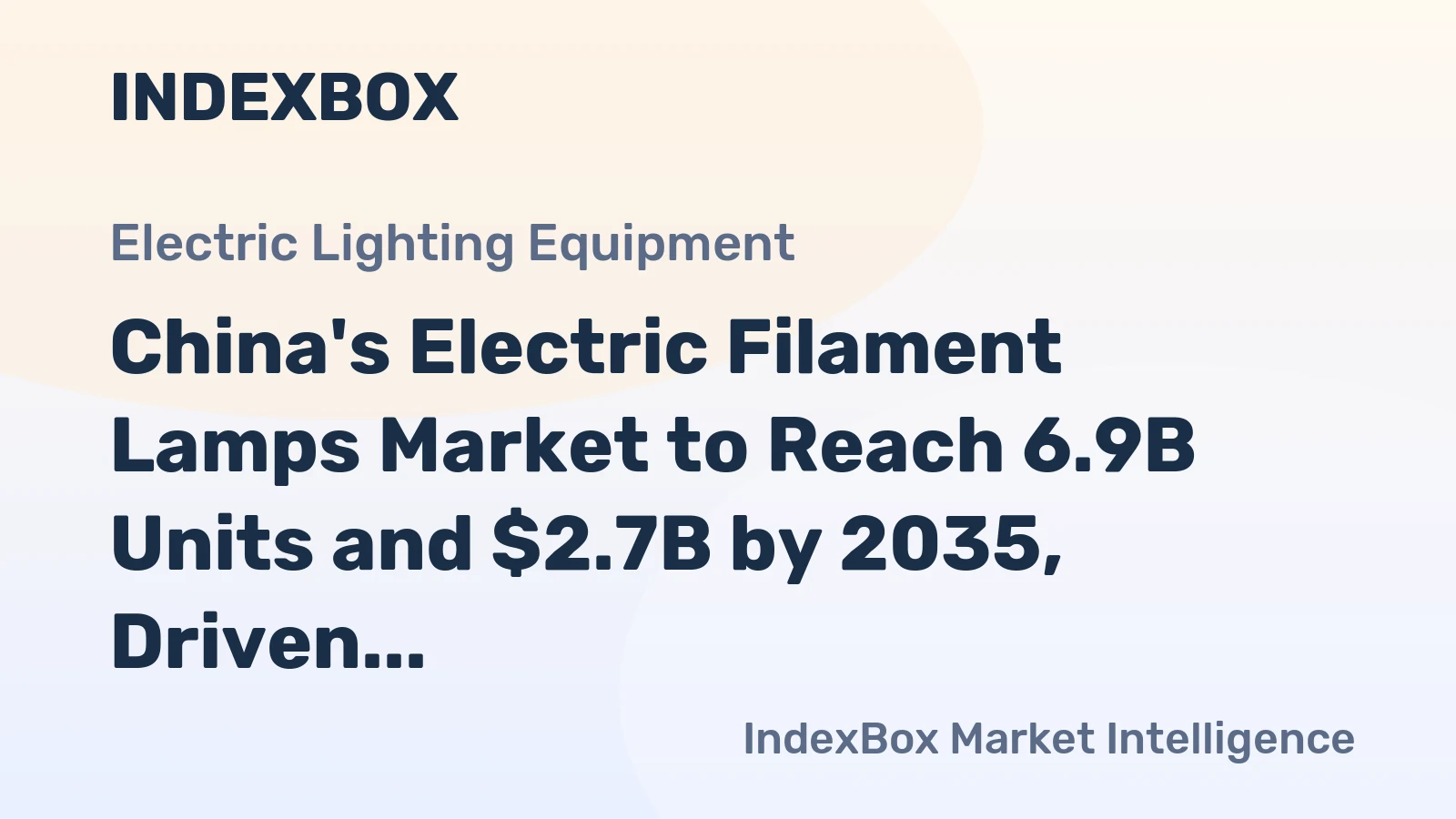 China's Electric Filament Lamps Market to Reach 6.9B Units and $2.7B by 2035, Driven by Growing Demand