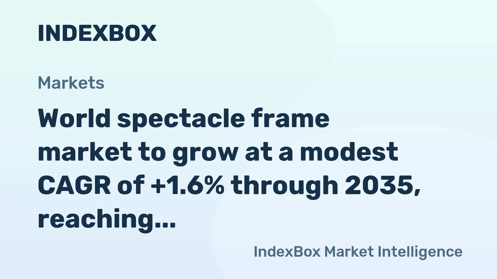 World spectacle frame market to grow at a modest CAGR of +1.6% through 2035, reaching $21.3B, driven by sustained global demand.