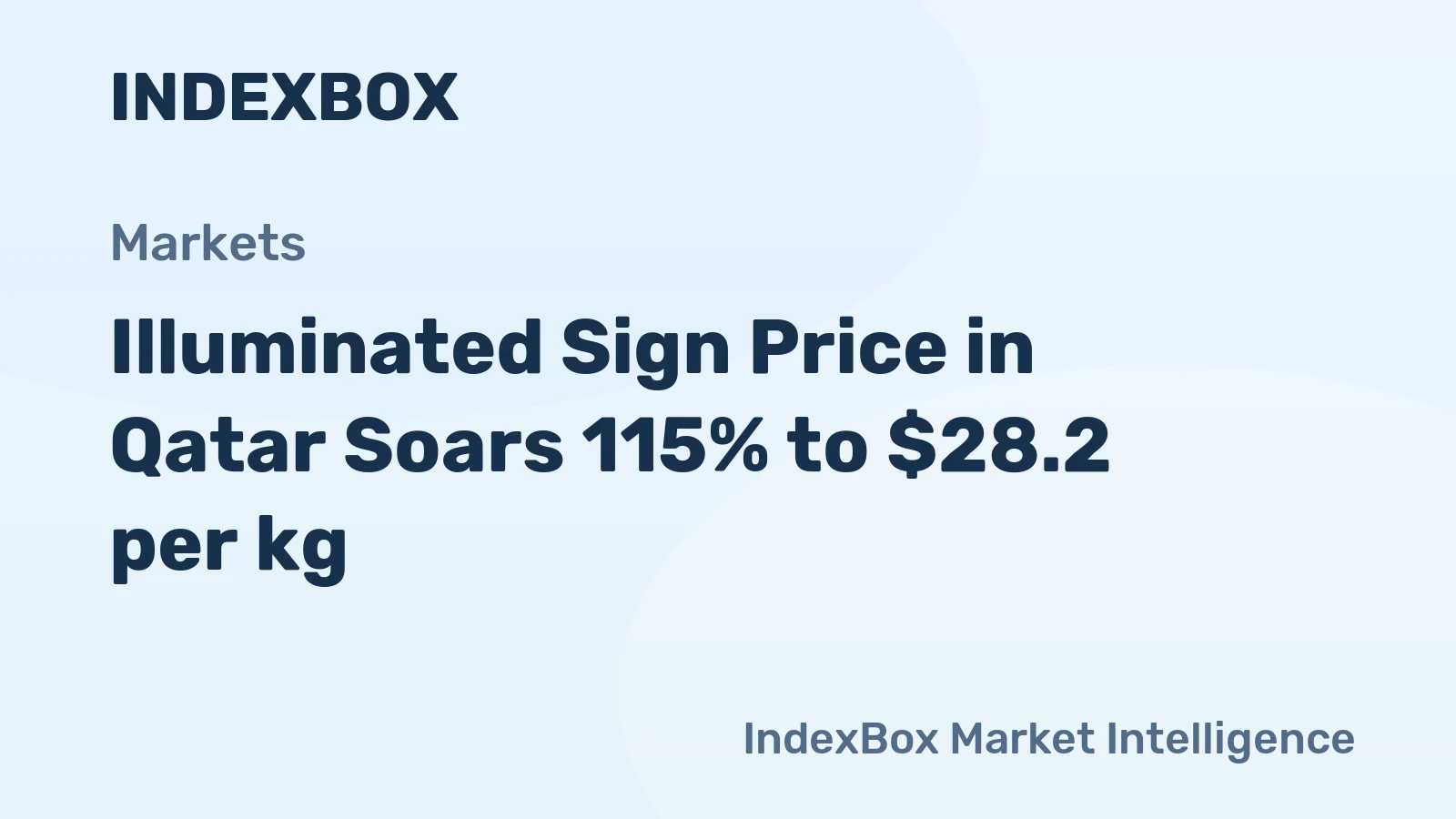 Illuminated Sign Price in Qatar Soars 115% to $28.2 per kg