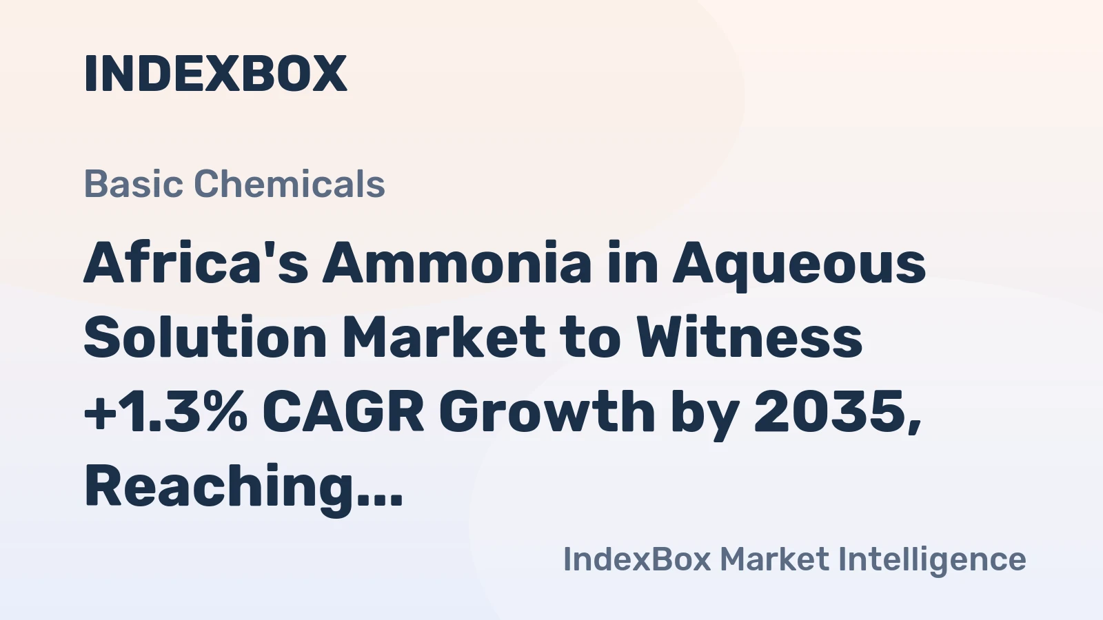 Africa's Ammonia in Aqueous Solution Market to Witness +1.3% CAGR Growth by 2035, Reaching $519M in Value