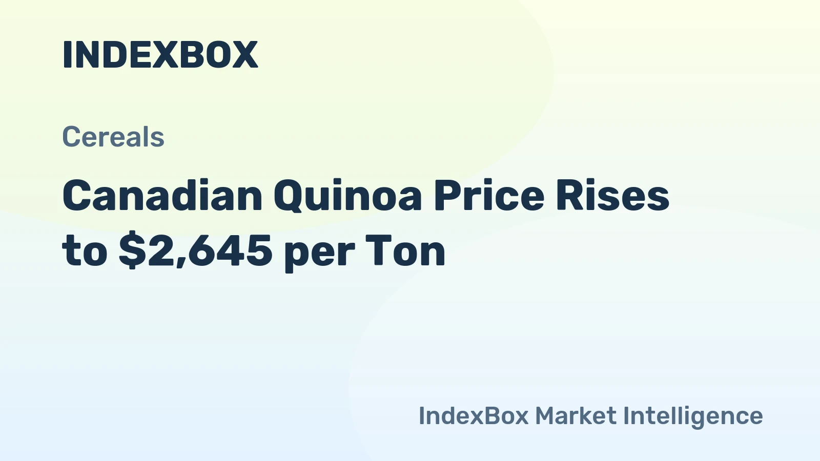 Canadian Quinoa Price Rises to $2,645 per Ton