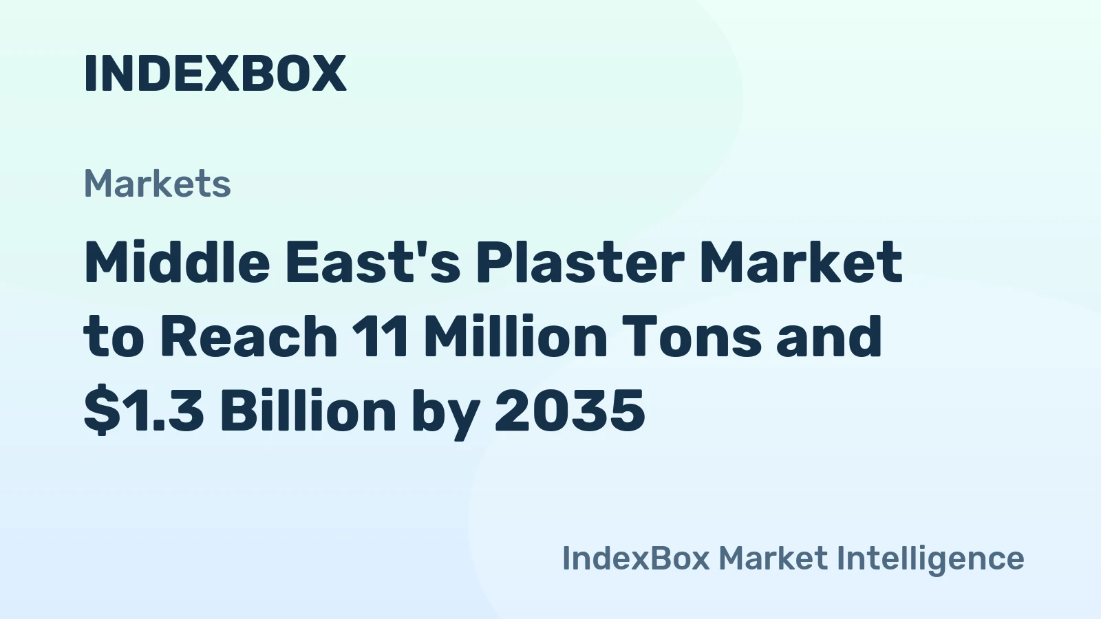 Middle East's Plaster Market to Reach 11 Million Tons and $1.3 Billion by 2035