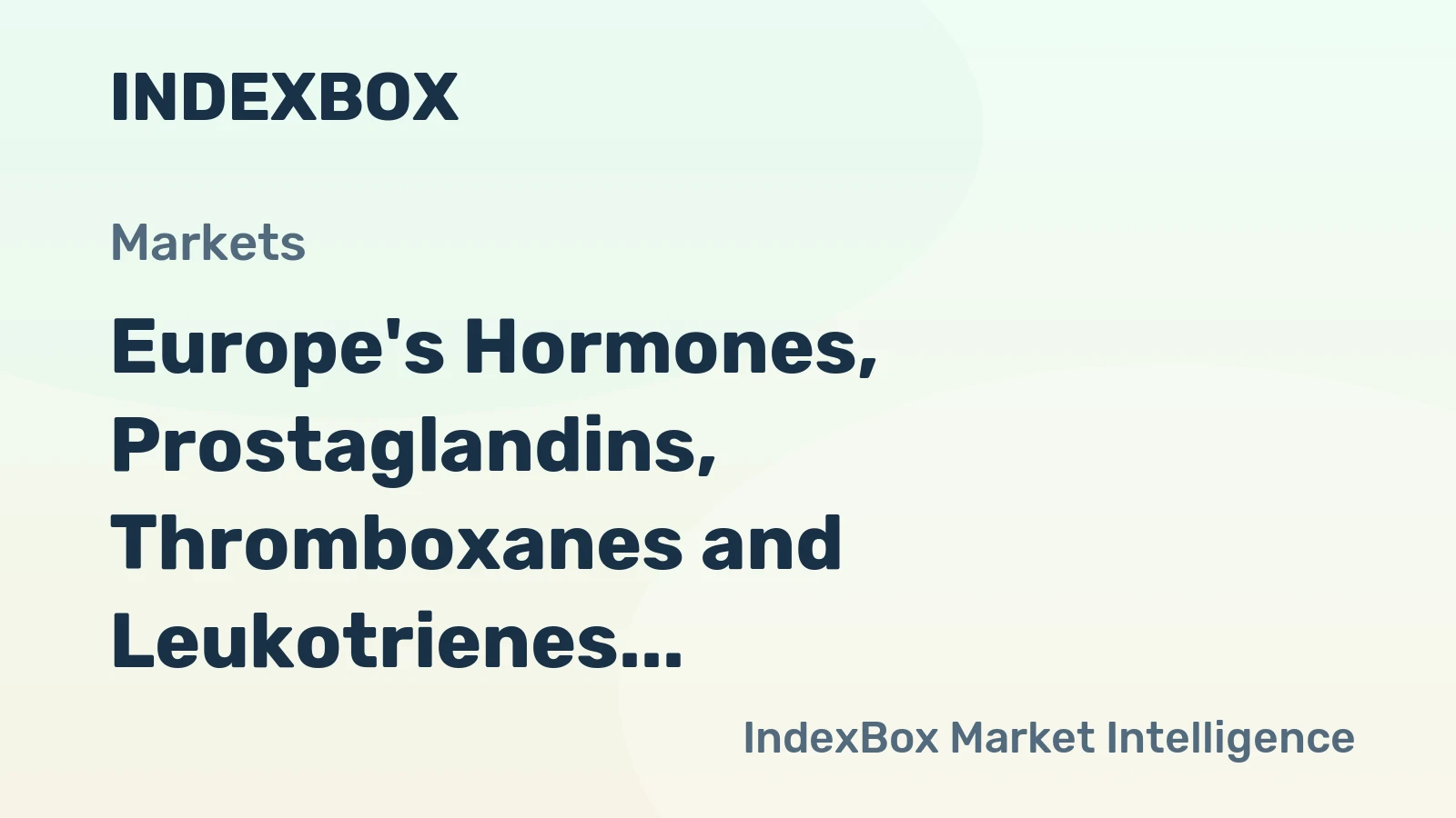 Europe's Hormones, Prostaglandins, Thromboxanes and Leukotrienes Market to Grow at CAGR of 1.9% from 2024 to 2035
